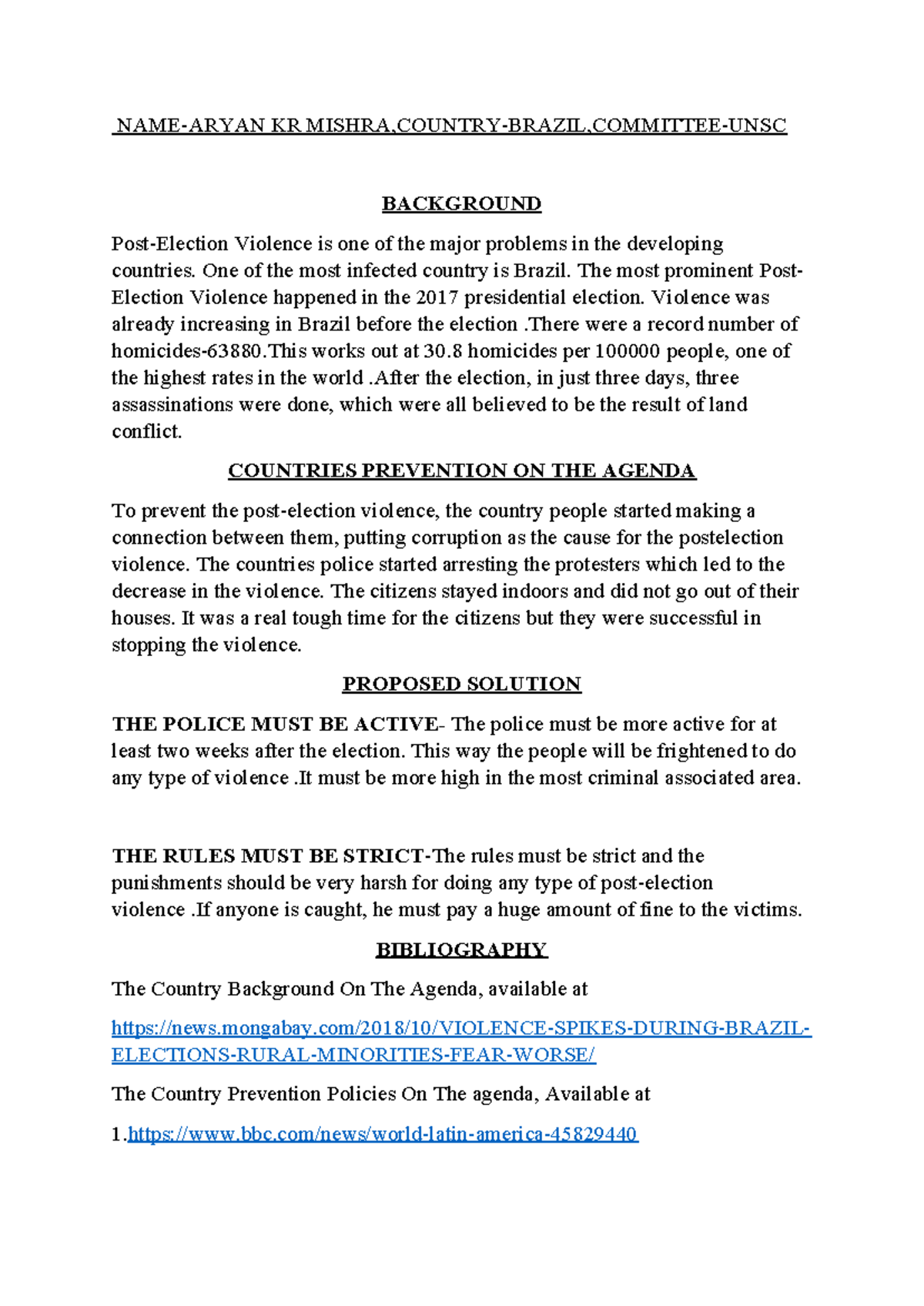 Brazil portfolio - NAME-ARYAN KR MISHRA,COUNTRY-BRAZIL,COMMITTEE-UNSC ...