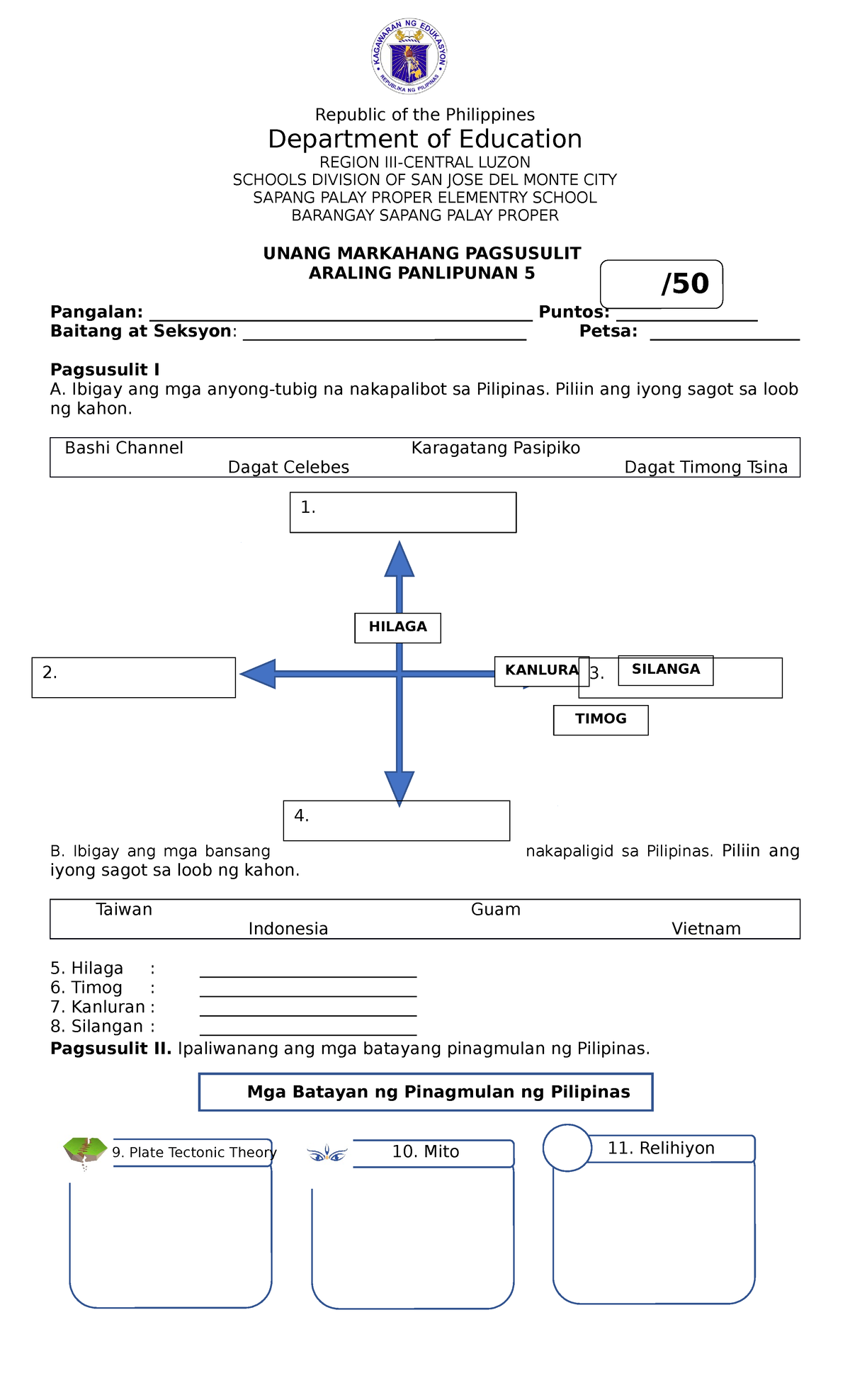 Grade 5 Q1 AP - NOTES - Republic of the Philippines Department of ...