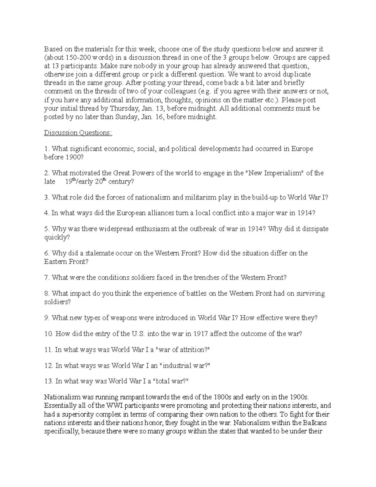 HST 113 questions 4 - Based on the materials for this week, choose one ...