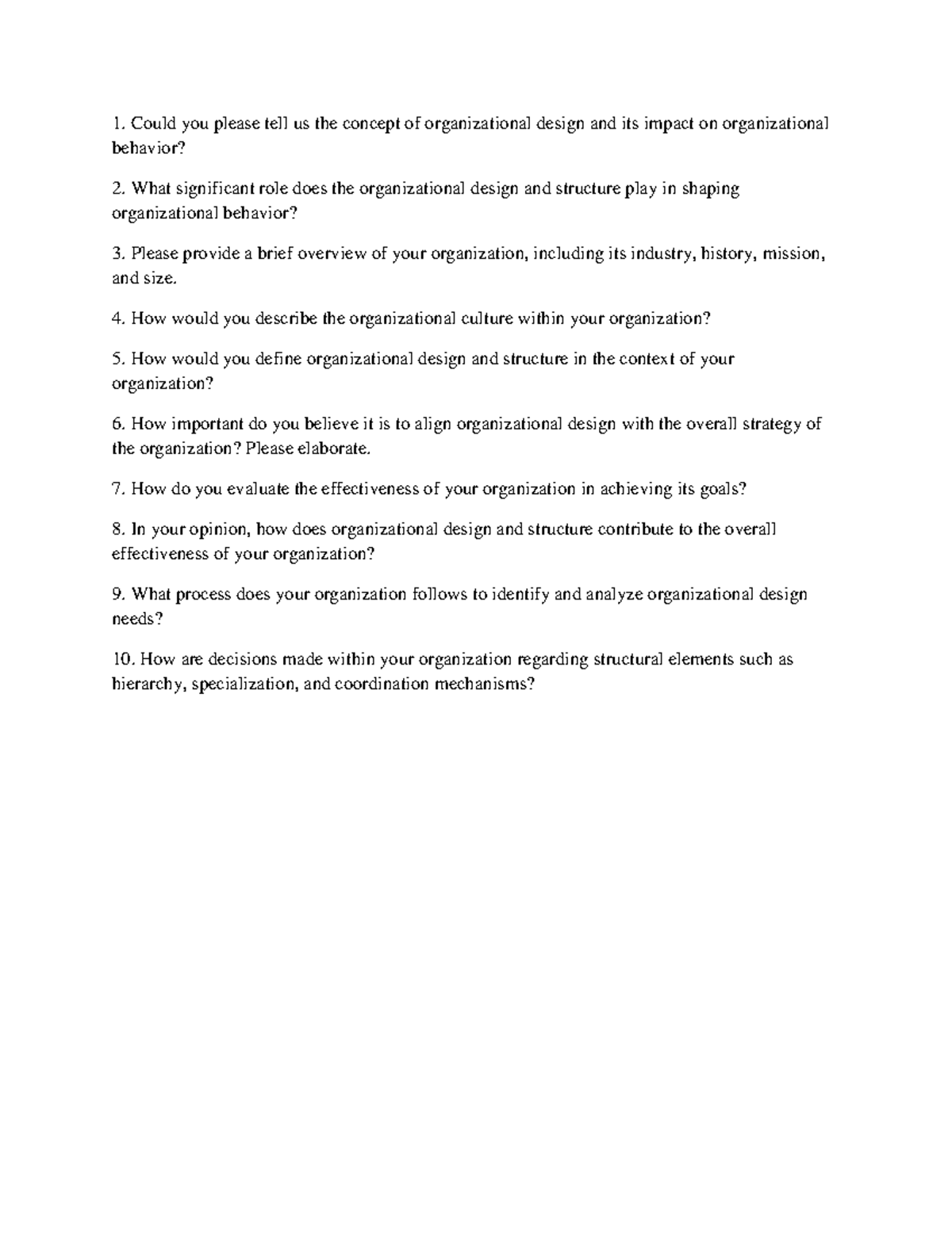 Survey questions - Could you please tell us the concept of ...