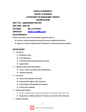 BMS 102 Management Mathematics II Notes-1 - MATRIX ALGEBRA A matrix is ...