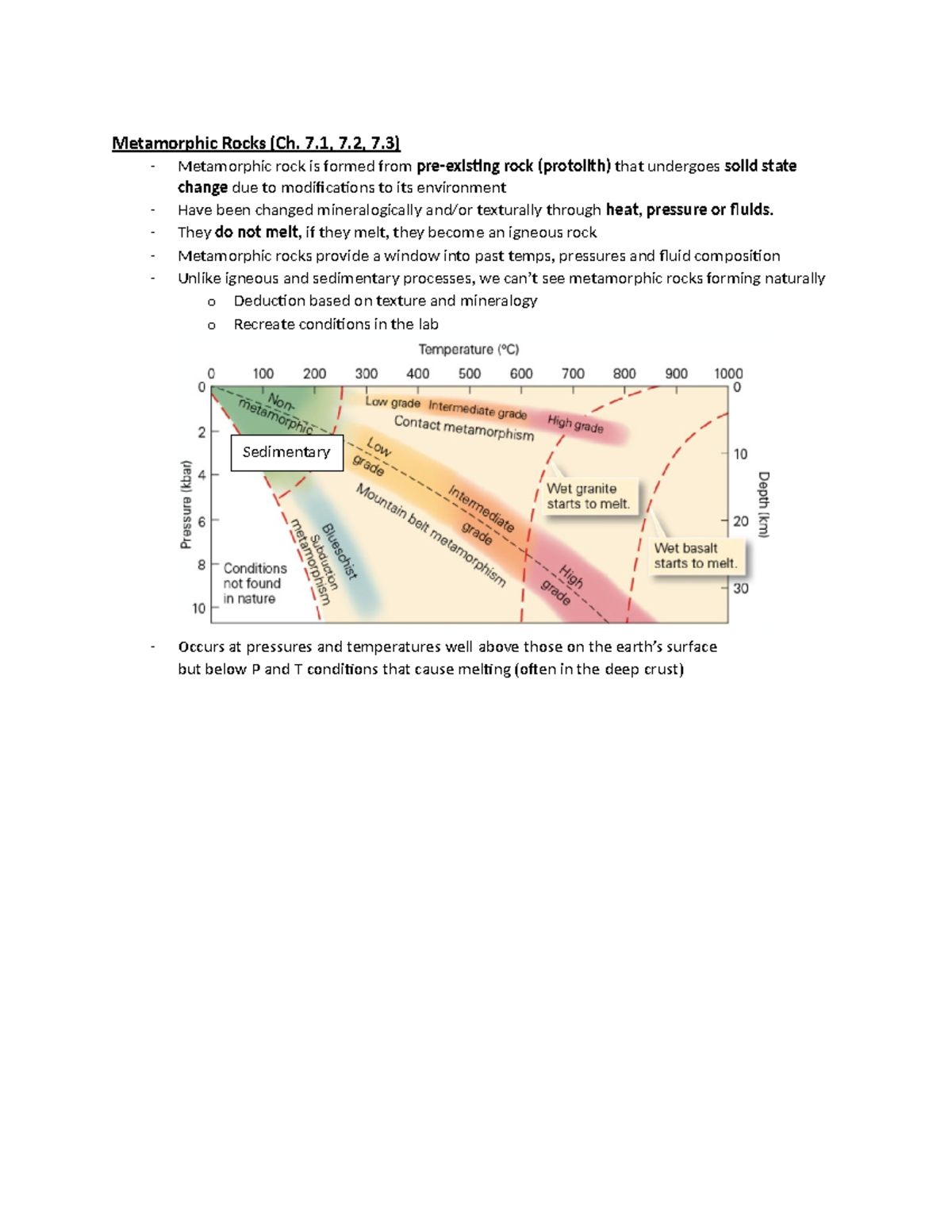 Metamorphic Rocks - lecture notes - Earth and the environment 1G03 ...