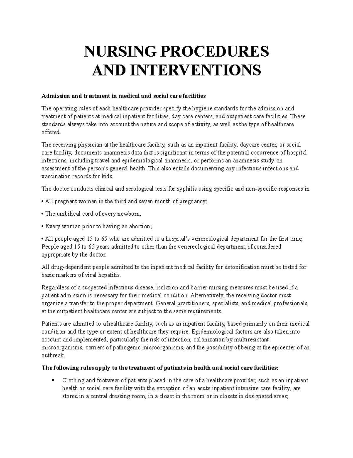 Chapter 2. Nursing Procedures - NURSING PROCEDURES AND INTERVENTIONS ...