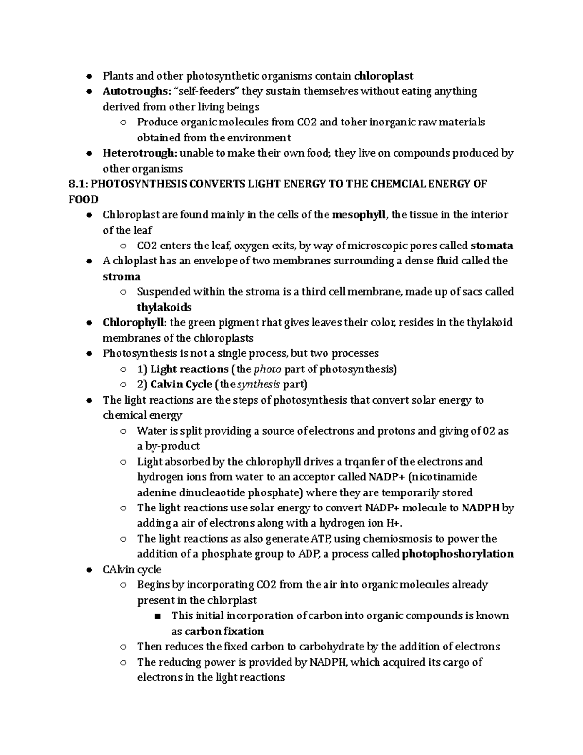 CH 8 Photosynthesis AP Economics Cost Curve Analysis Plants And