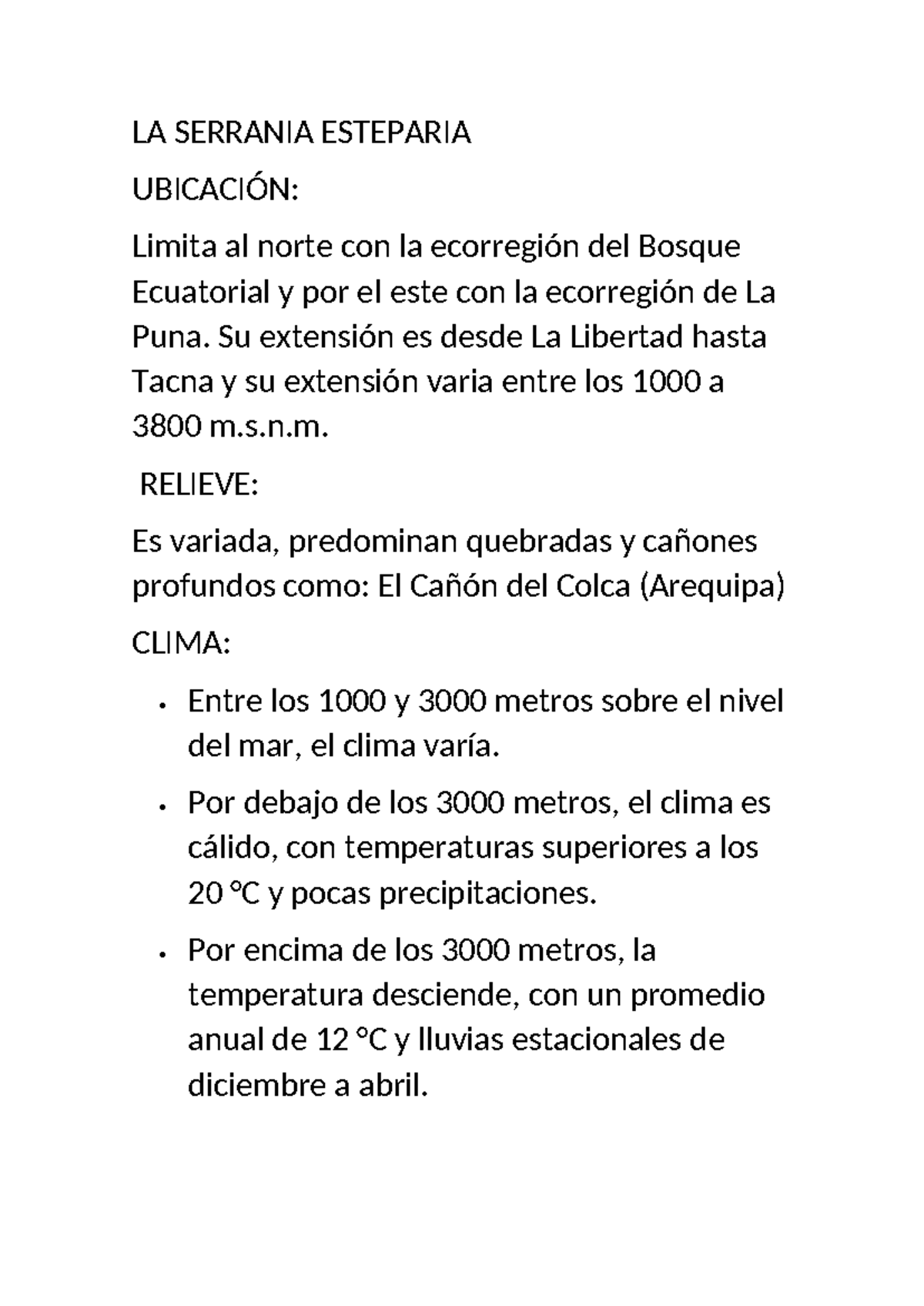 LA Serrania Esteparia - LA SERRANIA ESTEPARIA UBICACIÓN: Limita al ...