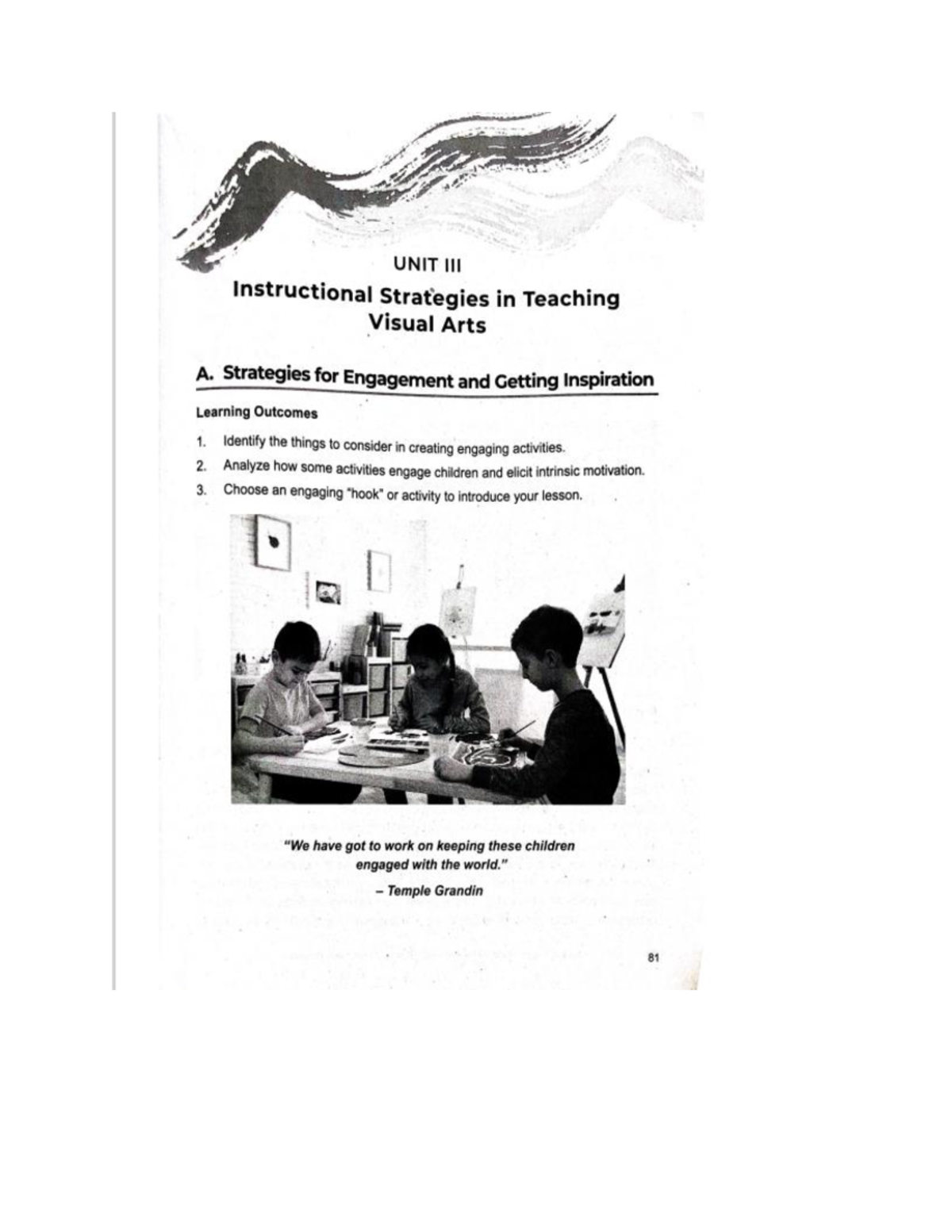 Teaching Visual Arts Unit 3 - UNIT Instructional Strategies in Teaching ...