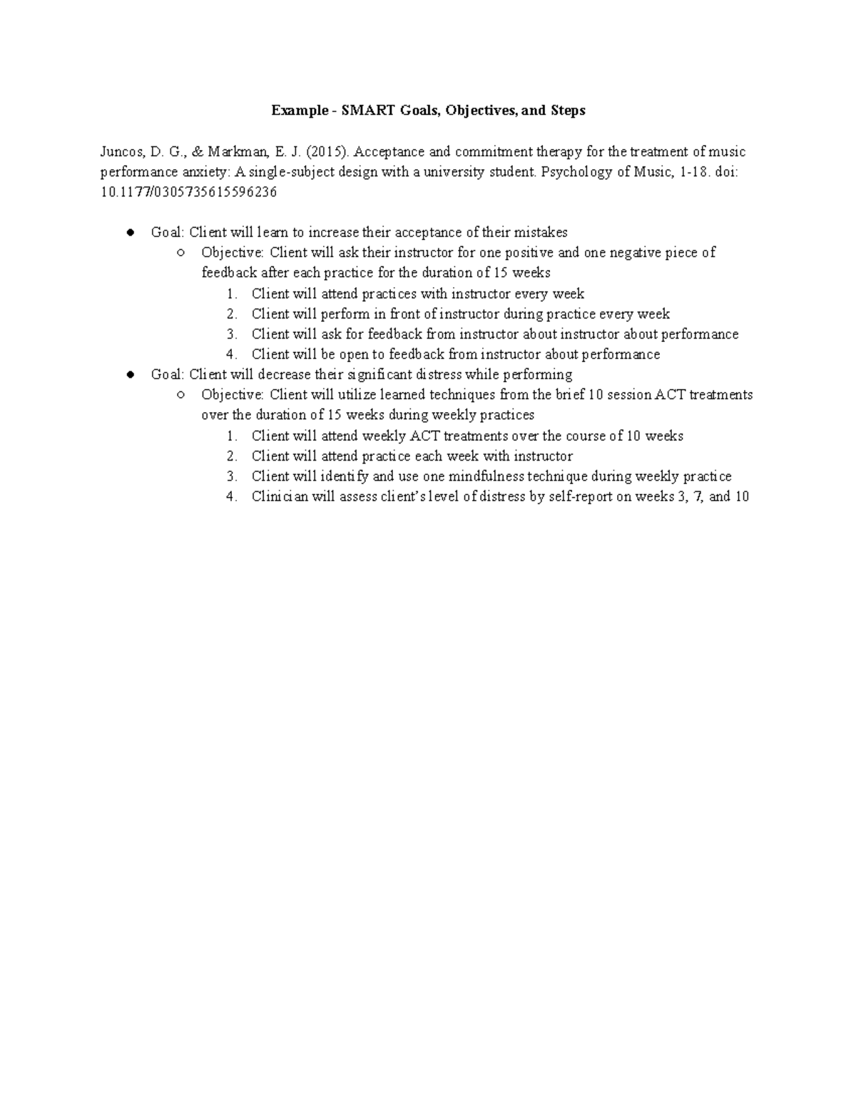 Smart Goals, Objectives, and Steps - Example - SMART Goals, Objectives ...