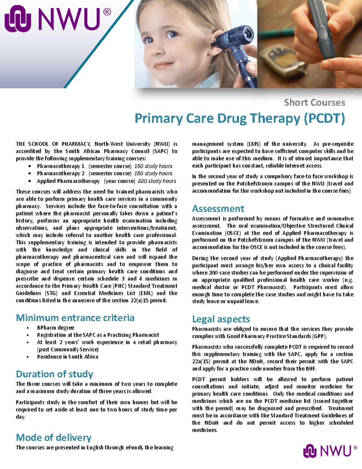 2024 PCDT Flyer - Pcdt - Short Courses Primary Care Drug Therapy (PCDT ...