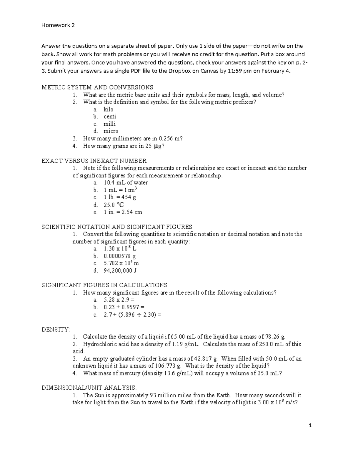 Homework 2 S'23 - Tagged - Homework 2 Answer the questions on a ...