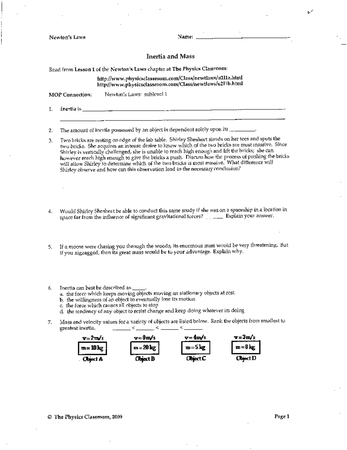 Day 18 newton three laws practice - English - Studocu