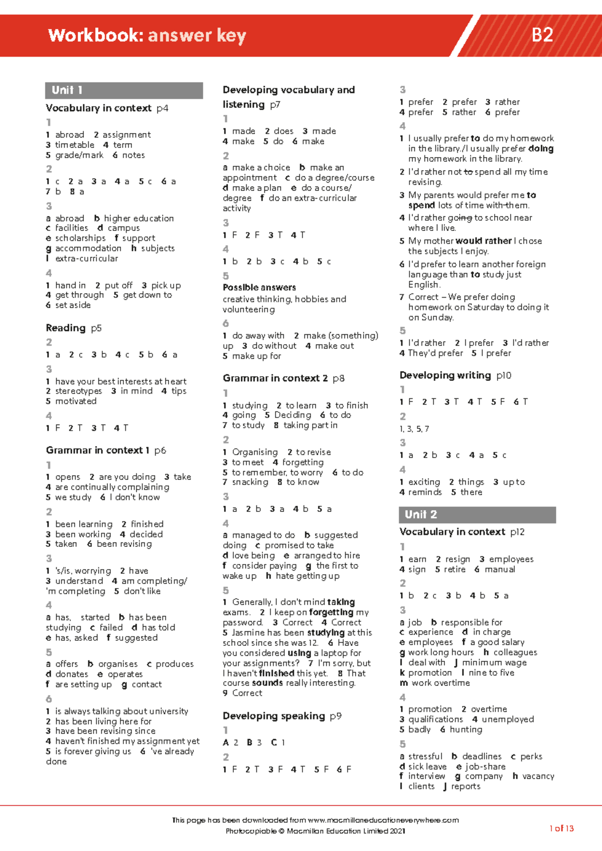 Gateway to the world b2 workbook answer key - 1 of 13 This page has been downloaded from w w w ...
