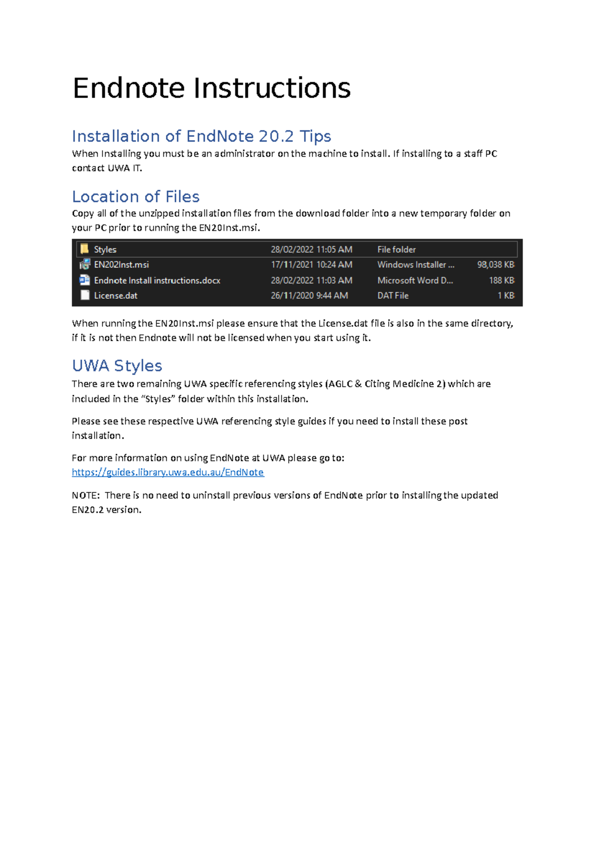 Endnote Install instructions - Endnote Instructions Installation of EndNote 20 Tips When ...