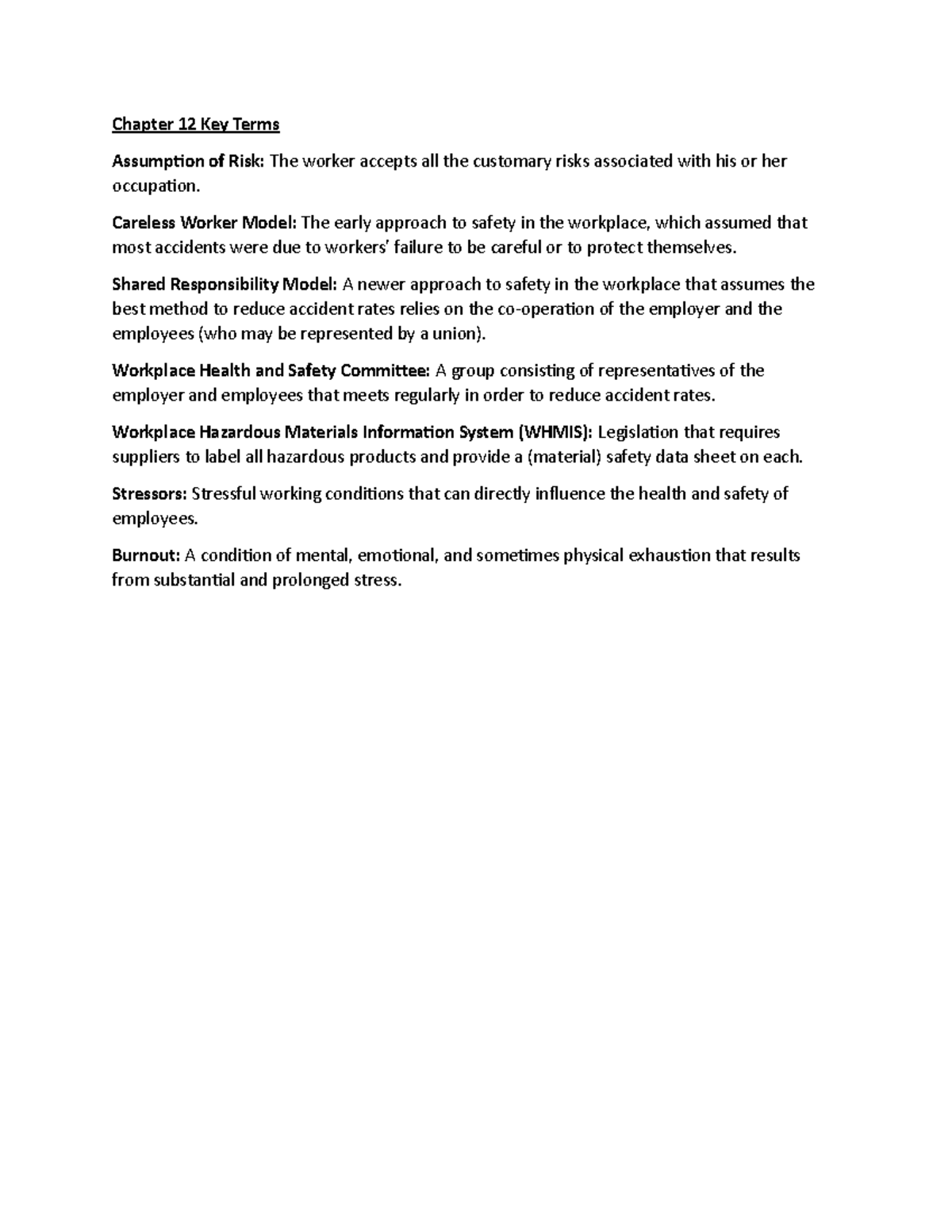 Chapter 12 Key Terms - Summary Fundamentals of Human Resource ...