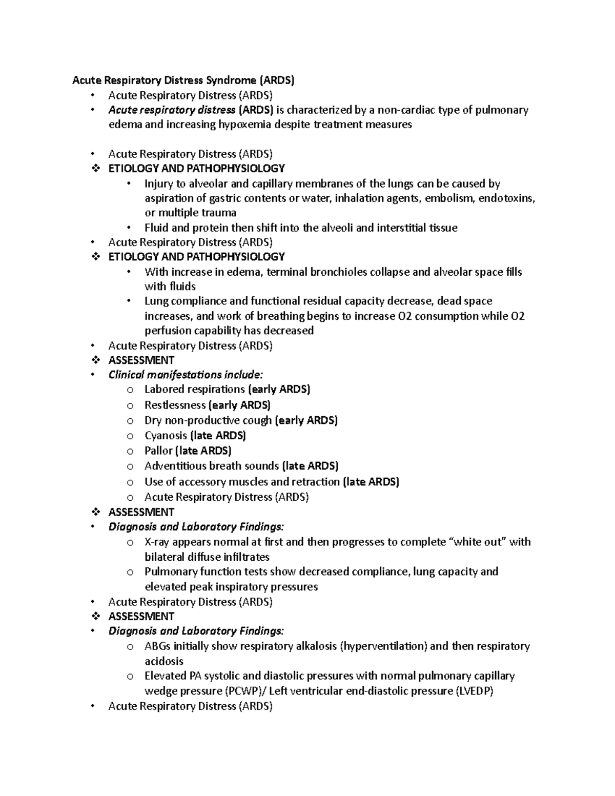 ARDS, Pulmonary Edema - Acute Respiratory Distress Syndrome (ARDS ...