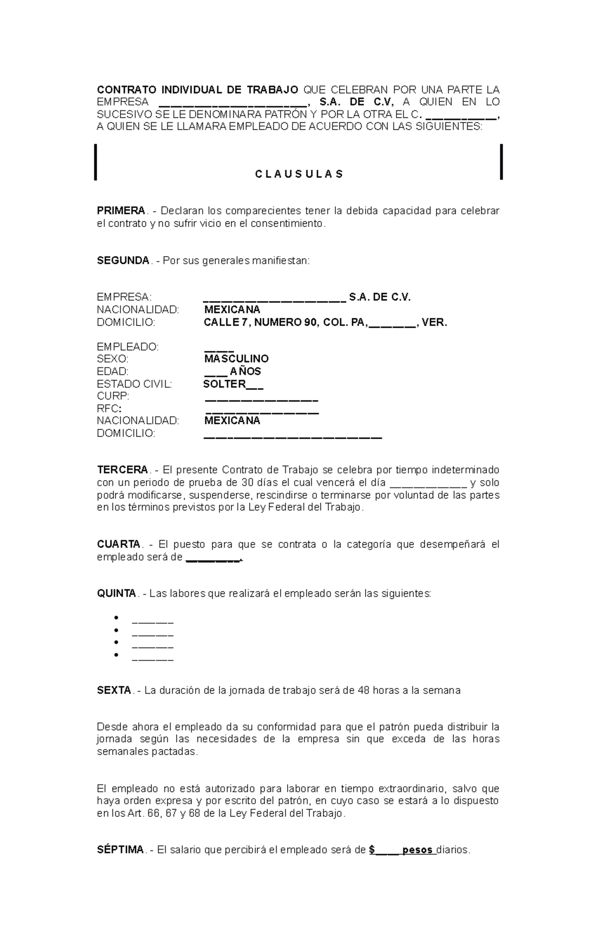 Machote Contrato IND - Este formato esta suceptible a cambios en ...