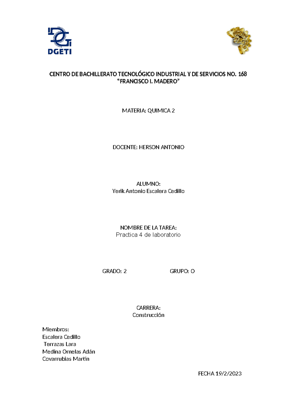 Portada PARA Trabajos - CENTRO DE BACHILLERATO TECNOLÓGICO INDUSTRIAL Y ...