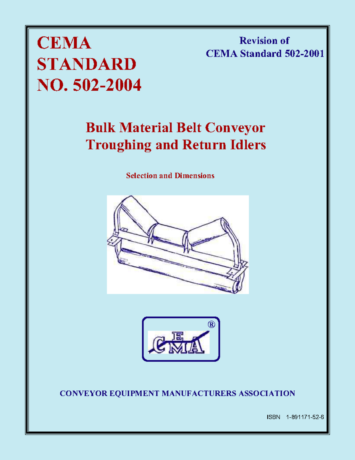 cema 502 dimensionamento - CEMA STANDARD NO. 502- 2004 Revision of CEMA ...