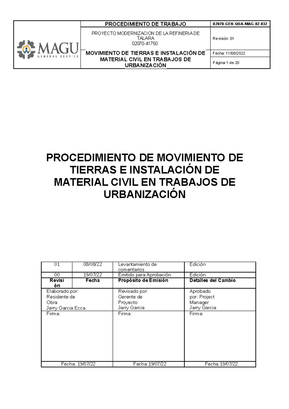 02070-GEN-QUA-MAG-002-032- Procedimiento Movimiento DE Tierras E ...