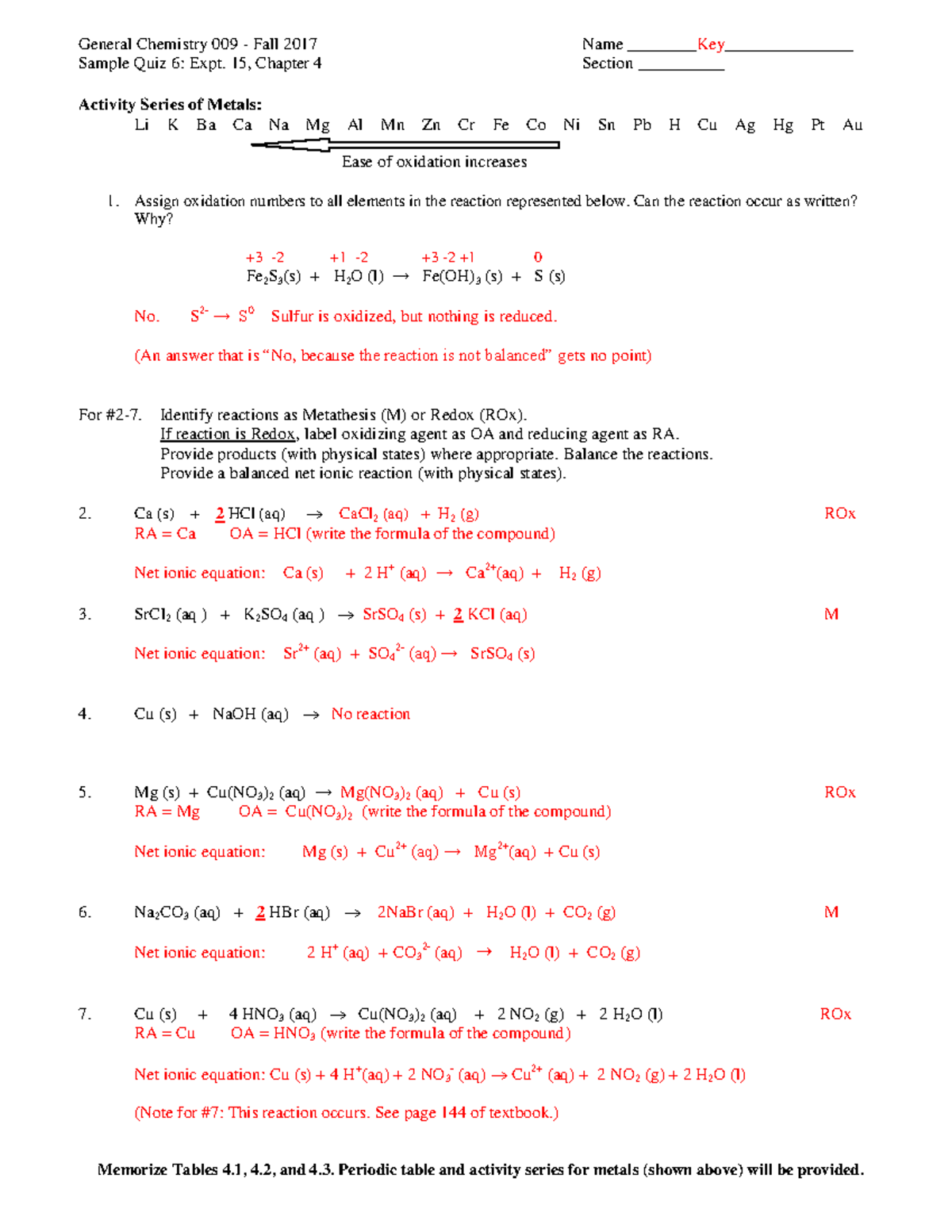 Quiz 5 Answers - Chemistry Recitation Quiz - General Chemistry 009 ...