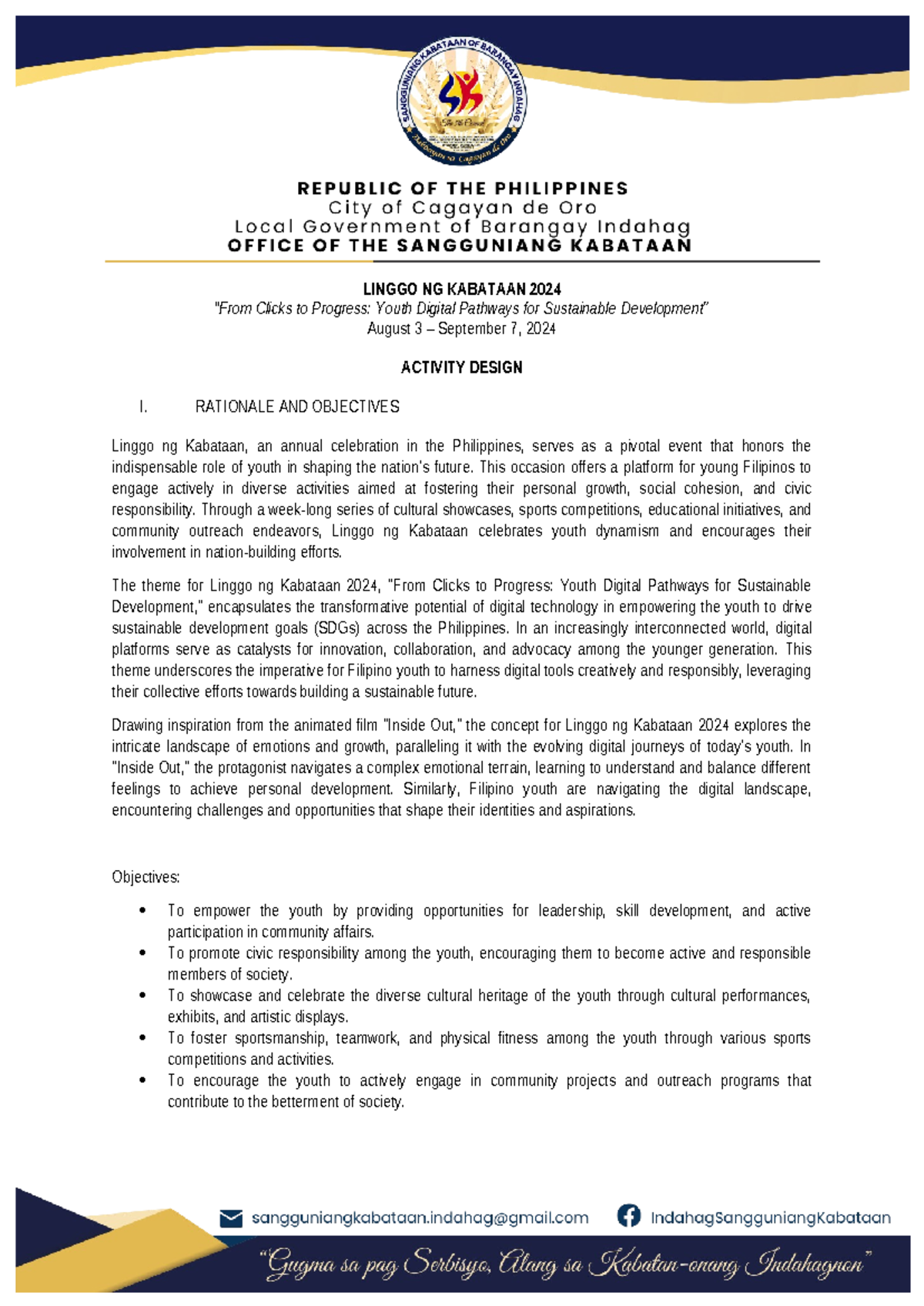 Program- Design- Template - LINGGO NG KABATAAN 2024 “From Clicks to ...