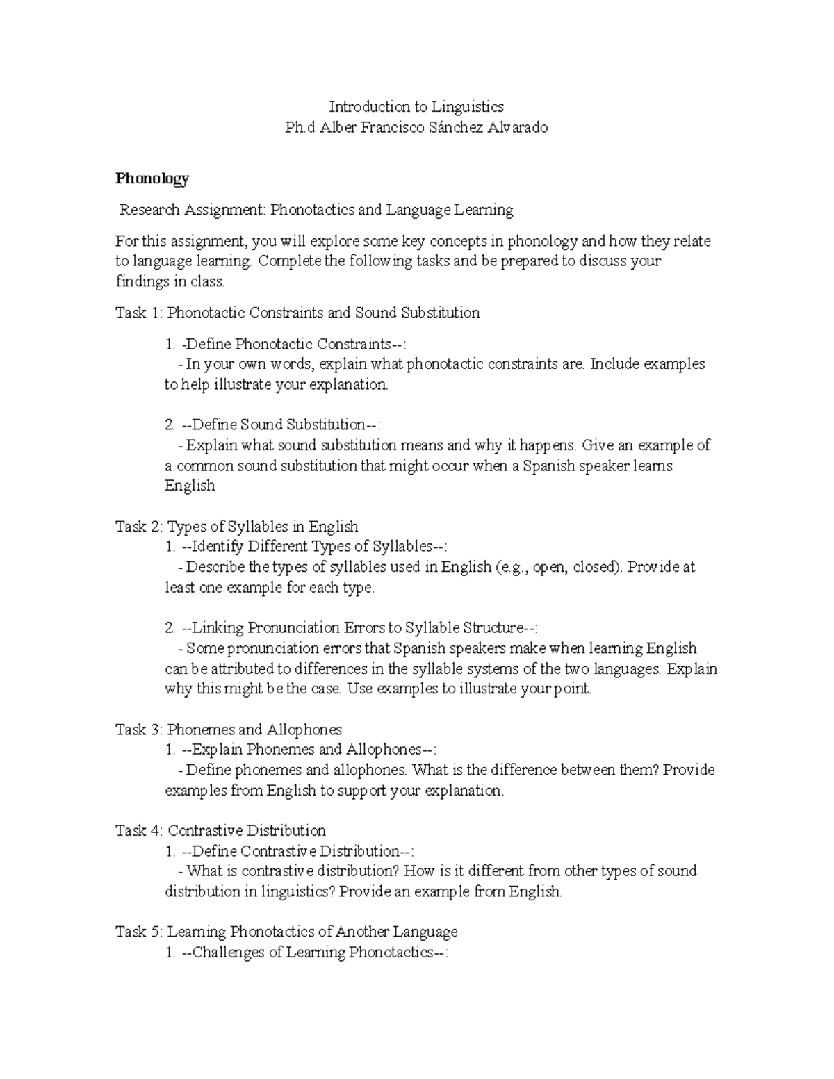 Introduction to Linguistics, 08052024 - Introduction to Linguistics Ph ...