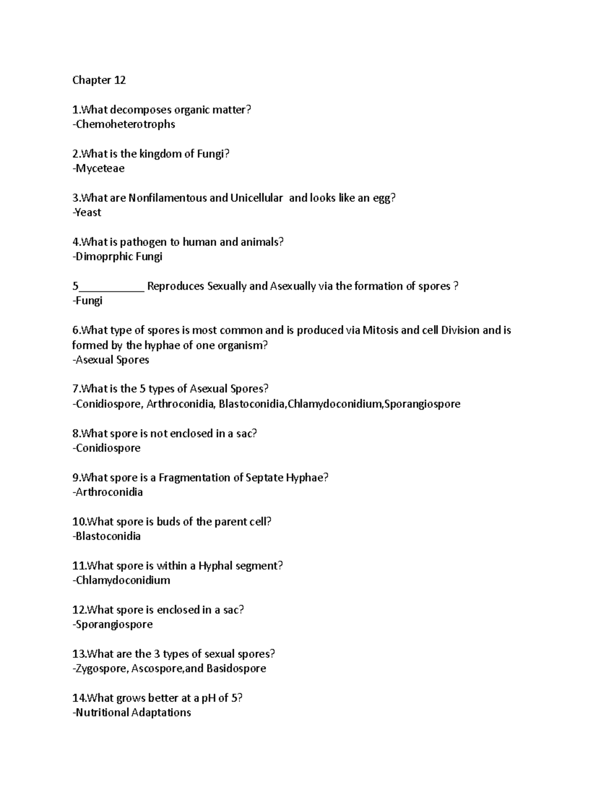 Chapter 12 test review micro - Chapter 12 1 decomposes organic matter ...