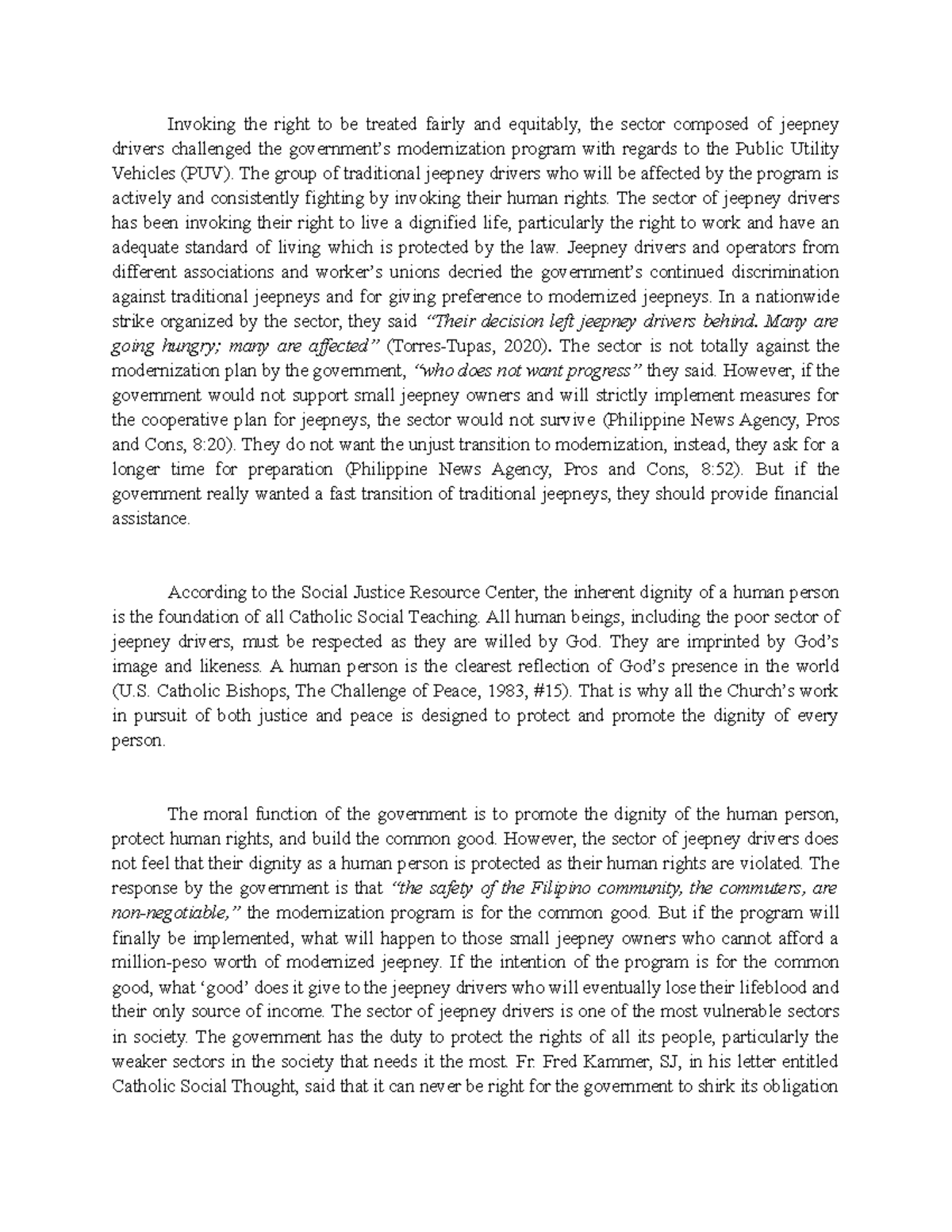 Theological-reflection-1 - Invoking the right to be treated fairly and ...