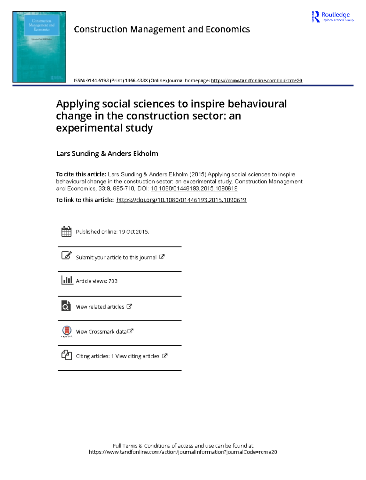 Applying social sciences to inspire behavioural change in the ...