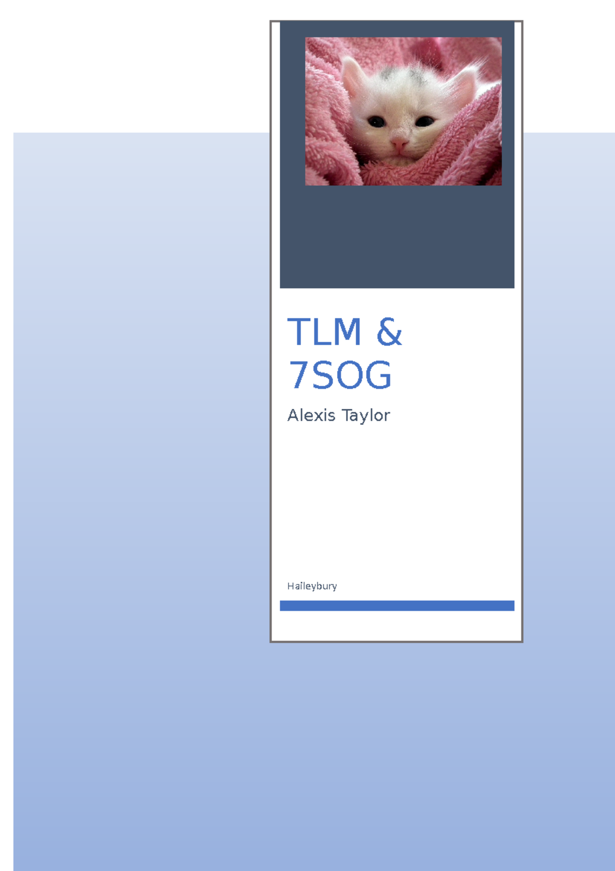 Longest Memory and 7 Stages - Haileybury TLM & 7SOG Alexis Taylor 7 ...