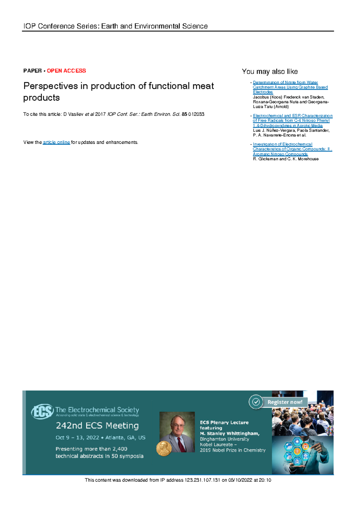 Vasilev 2017 IOP Conf. Ser. Earth Environ - IOP Conference Series ...