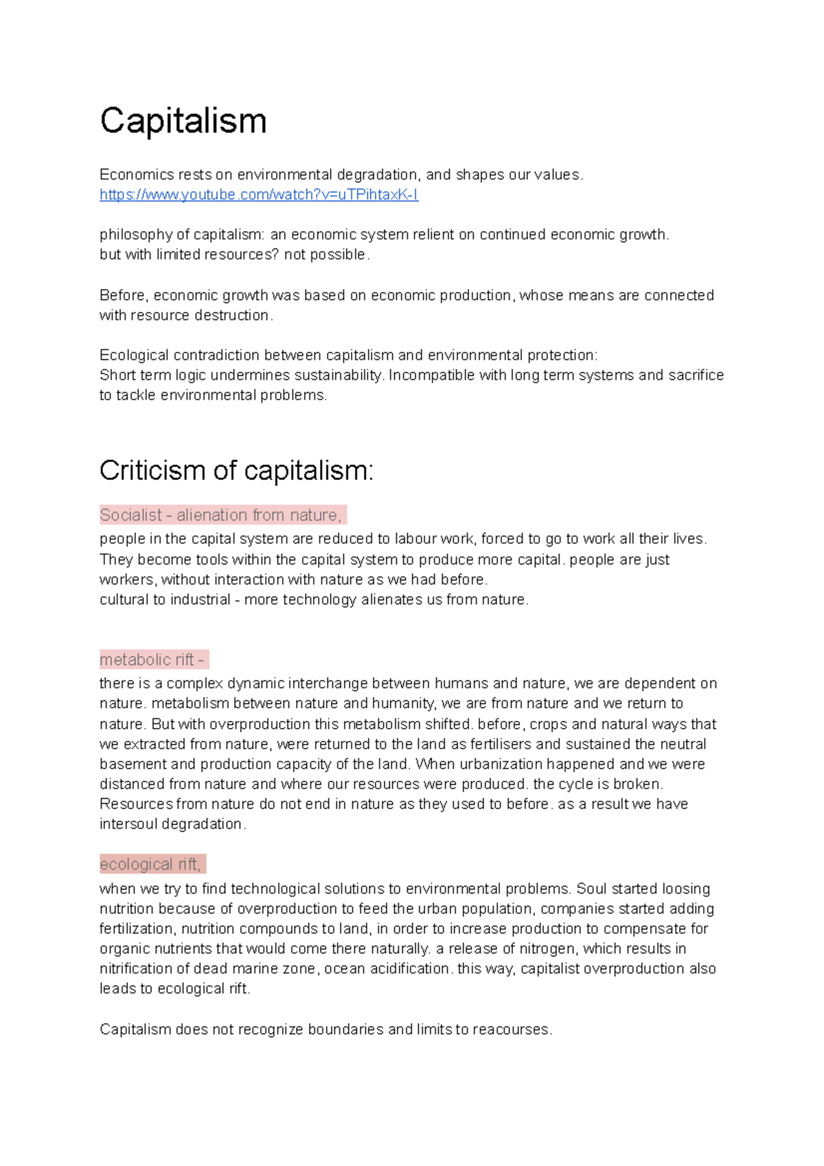 Capitalism - Capitalism Economics rests on environmental degradation ...