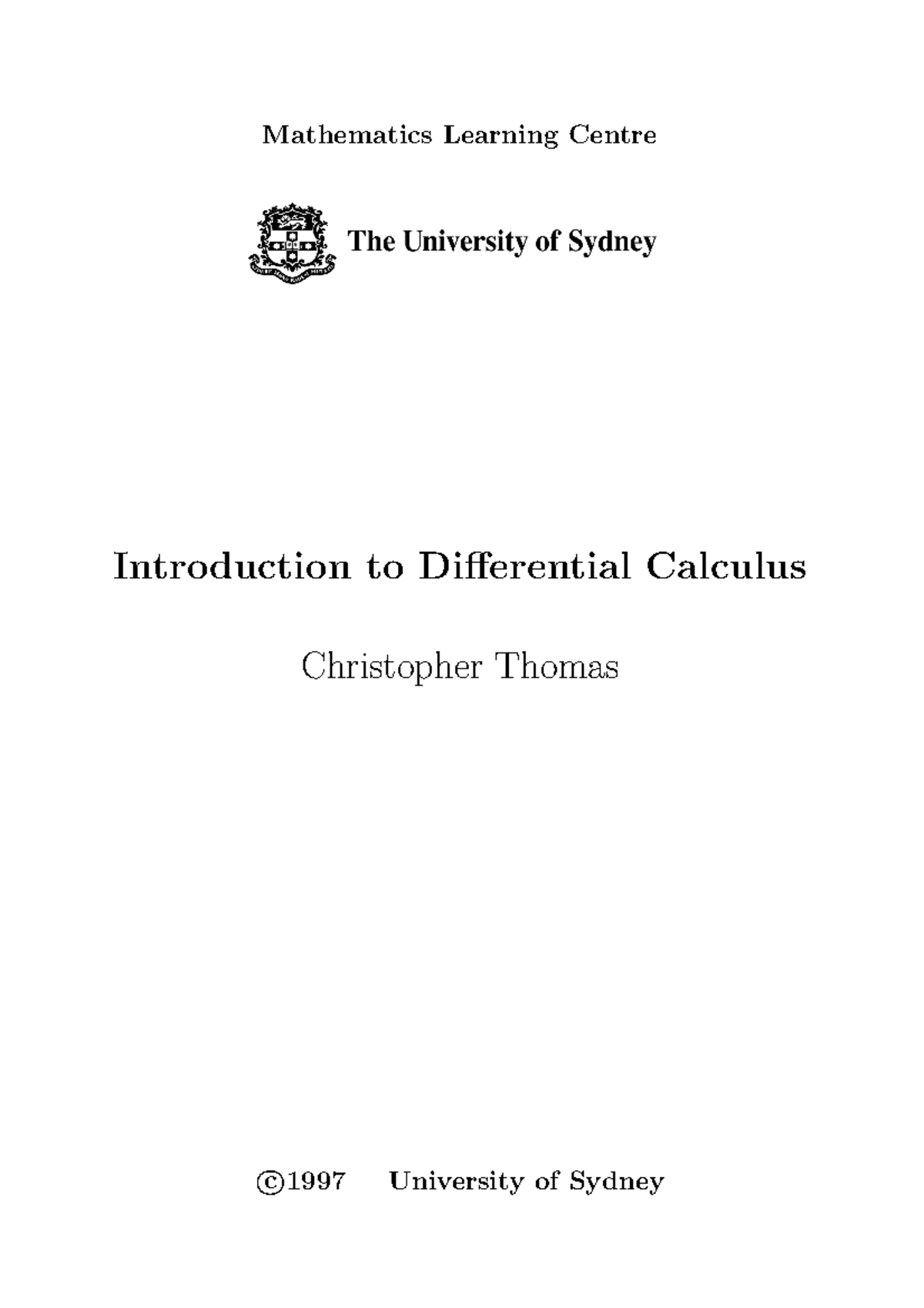 Differential-Calculus - Mathematics Learning Centre Introduction to ...