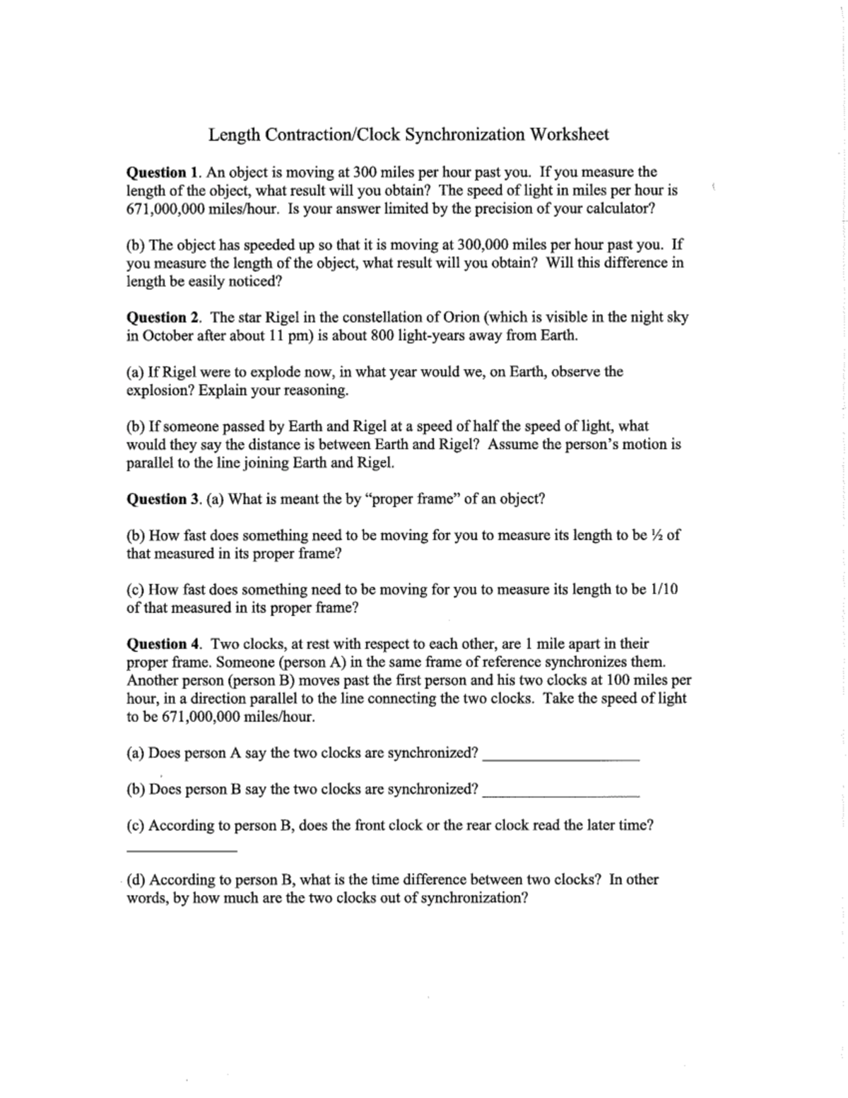 Einstein's Universe exam2 worksheet - COREUA204 - Studocu