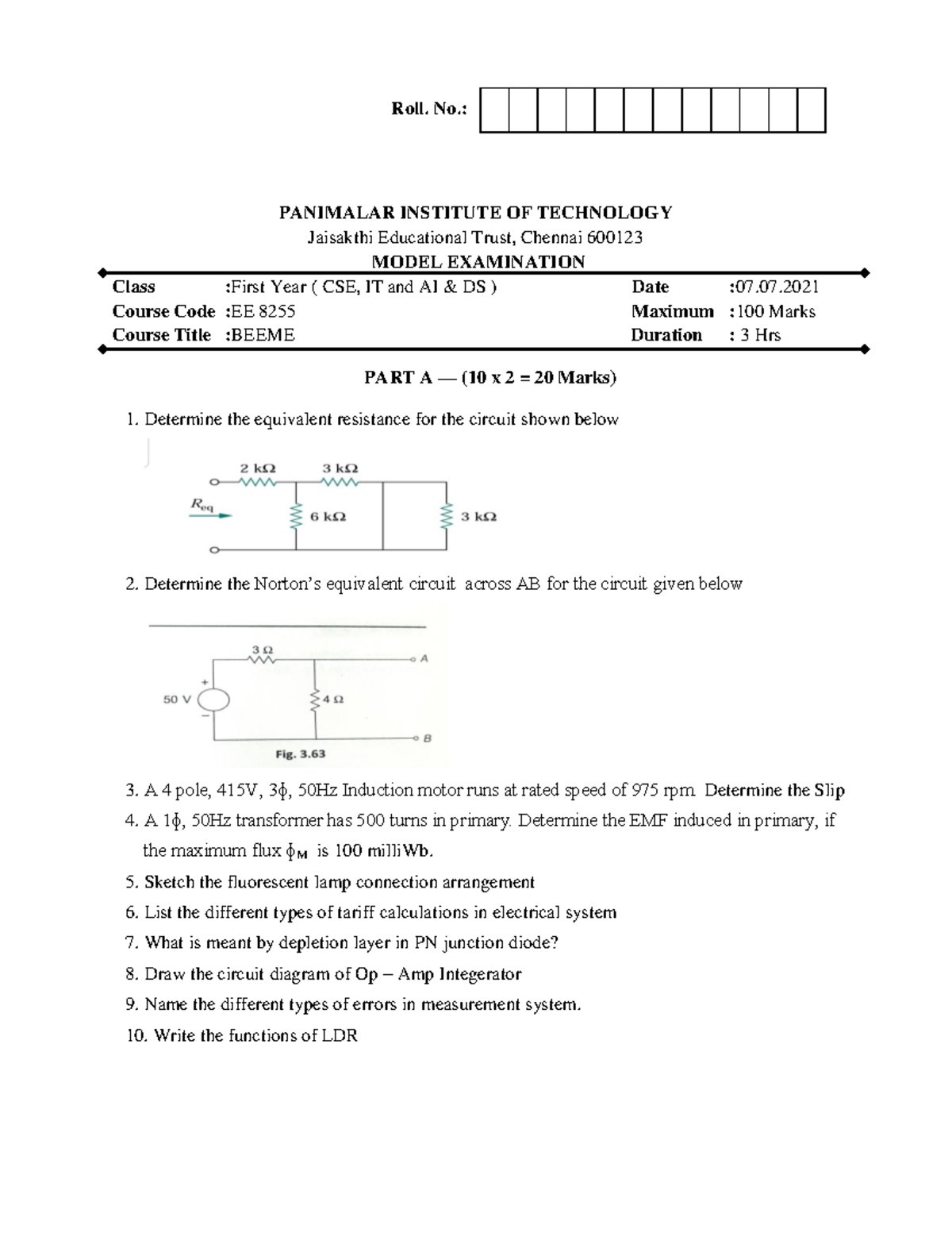 Model EXAM Beeme - BEEM (Bio-electrochemical Energy Management) notes ...