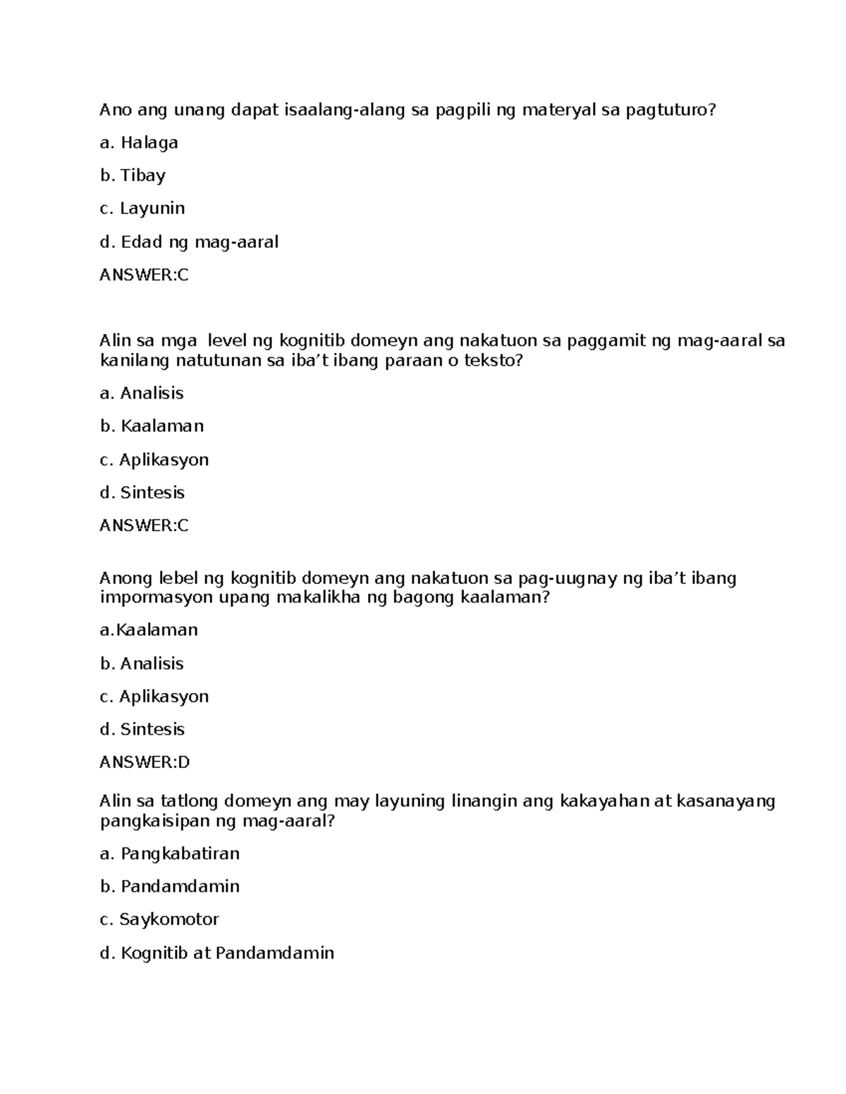 Filipino QUIZ 3 - QUIZ - Ano ang unang dapat isaalang-alang sa pagpili ...