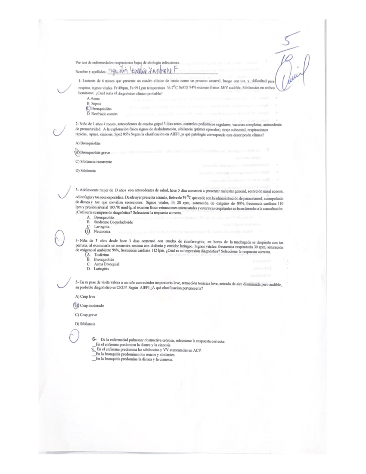 1- Lactante de 6 meses que presenta un cuadro clínico de inicio como un ...