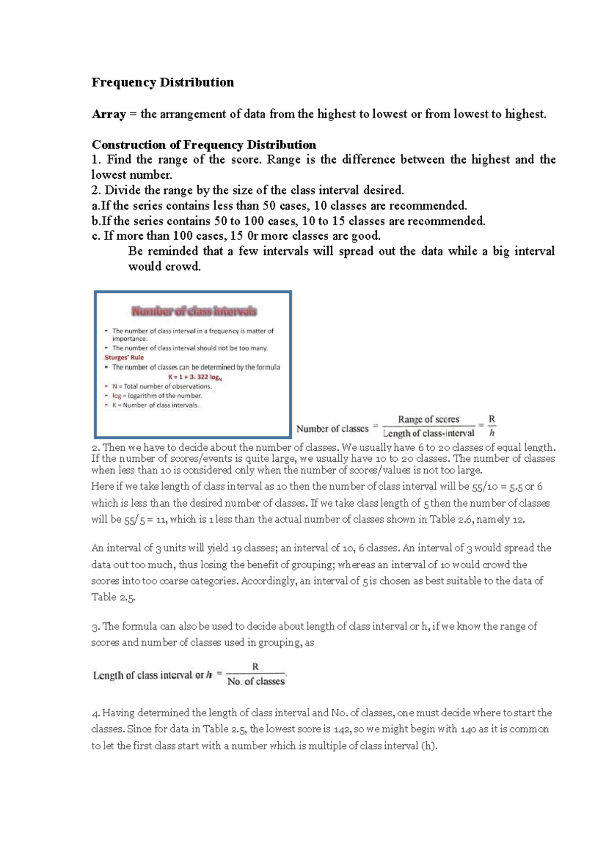 2 - notes - Frequency Distribution Array = the arrangement of data from ...