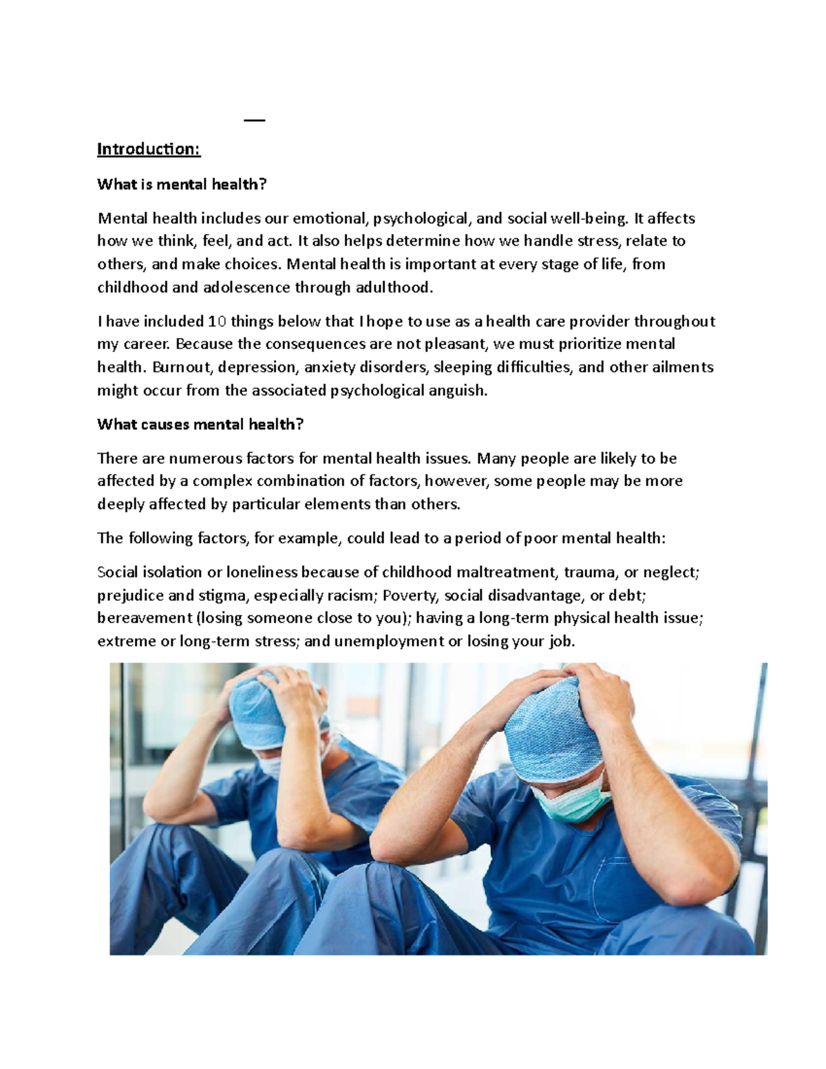 Mental health tool kit - Introduction: What is mental health? Mental ...