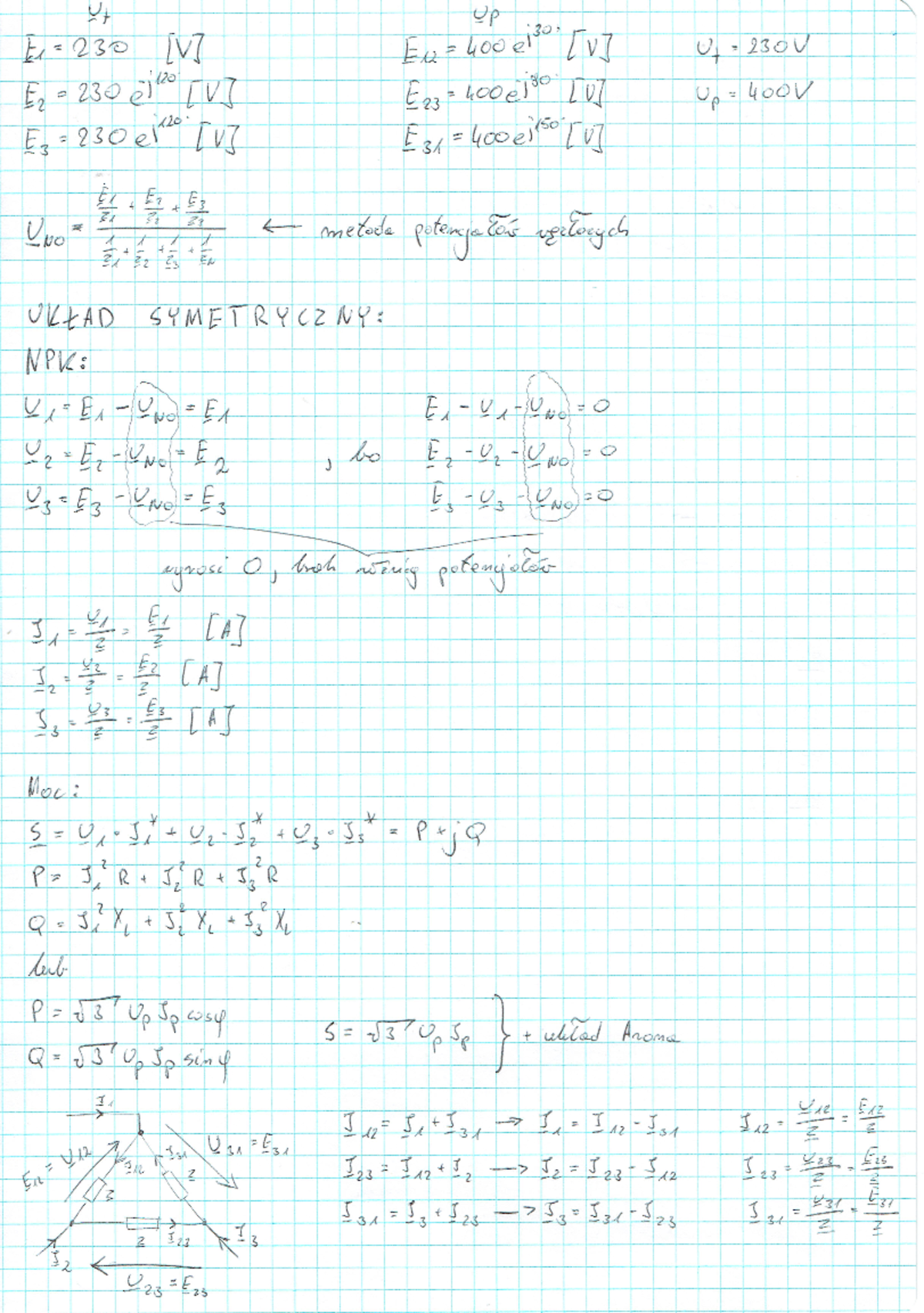 Wzory 3-FAZA - Teoria obwodów - Studocu