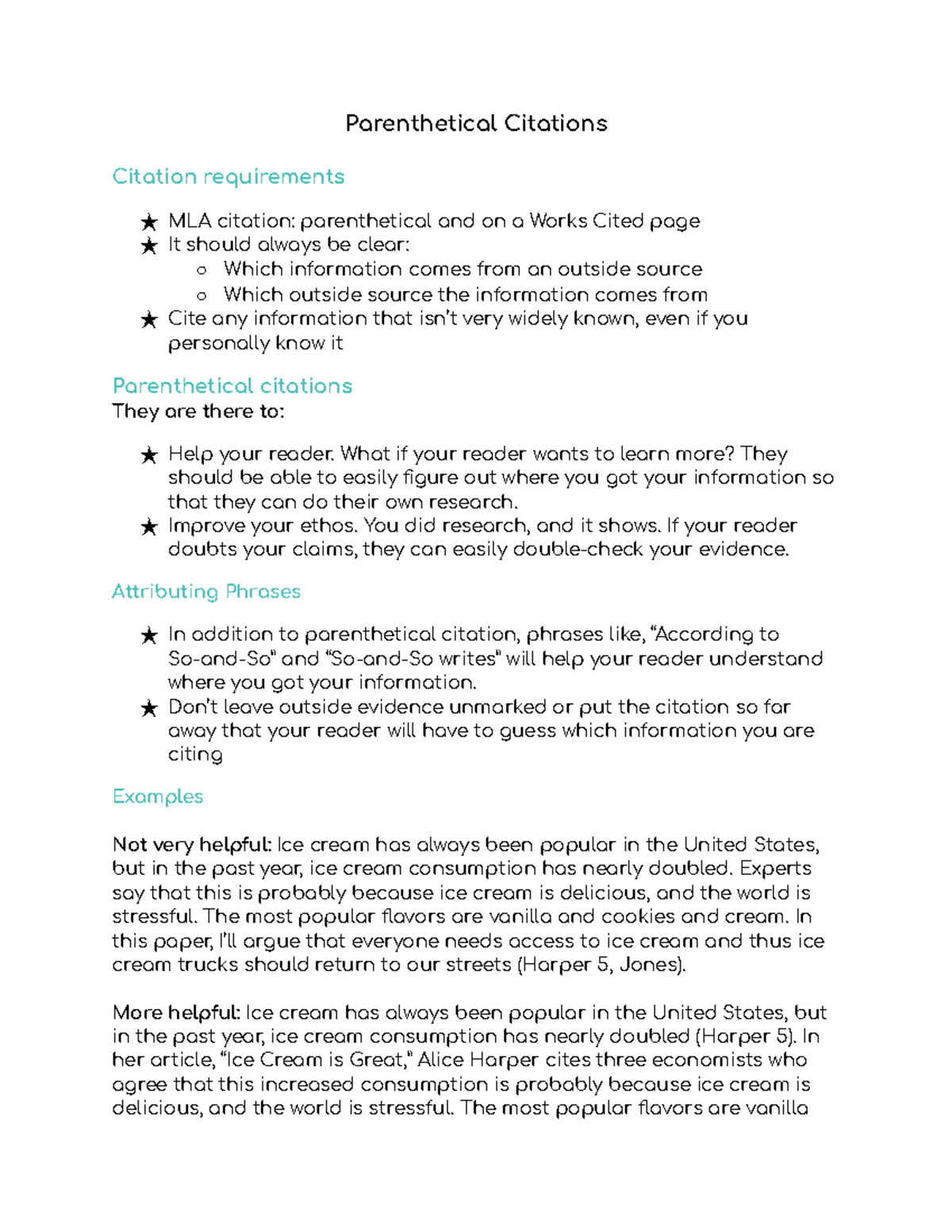 Parenthetical Citations Notes - Parenthetical Citations Citation ...