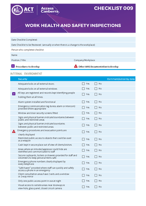 Simple Steps Health and safety checklist - Use this checklist to help ...