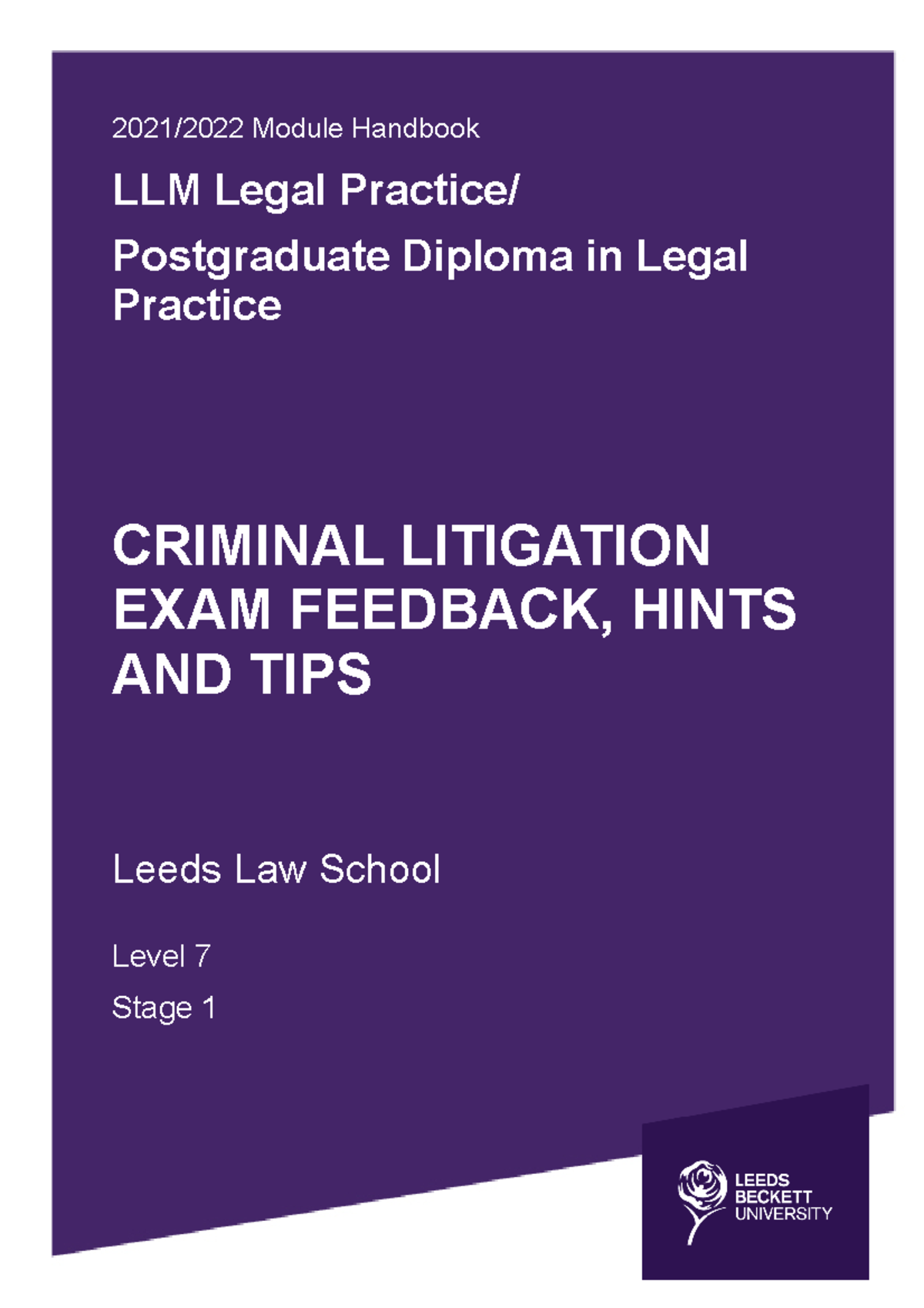 Aaaaaaaaaaa - 2021/2022 Module Handbook LLM Legal Practice ...