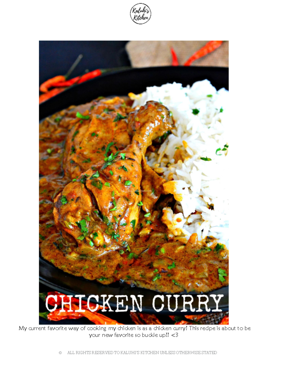 Chicken- Curry - Summary Community Health and Population-Focused ...