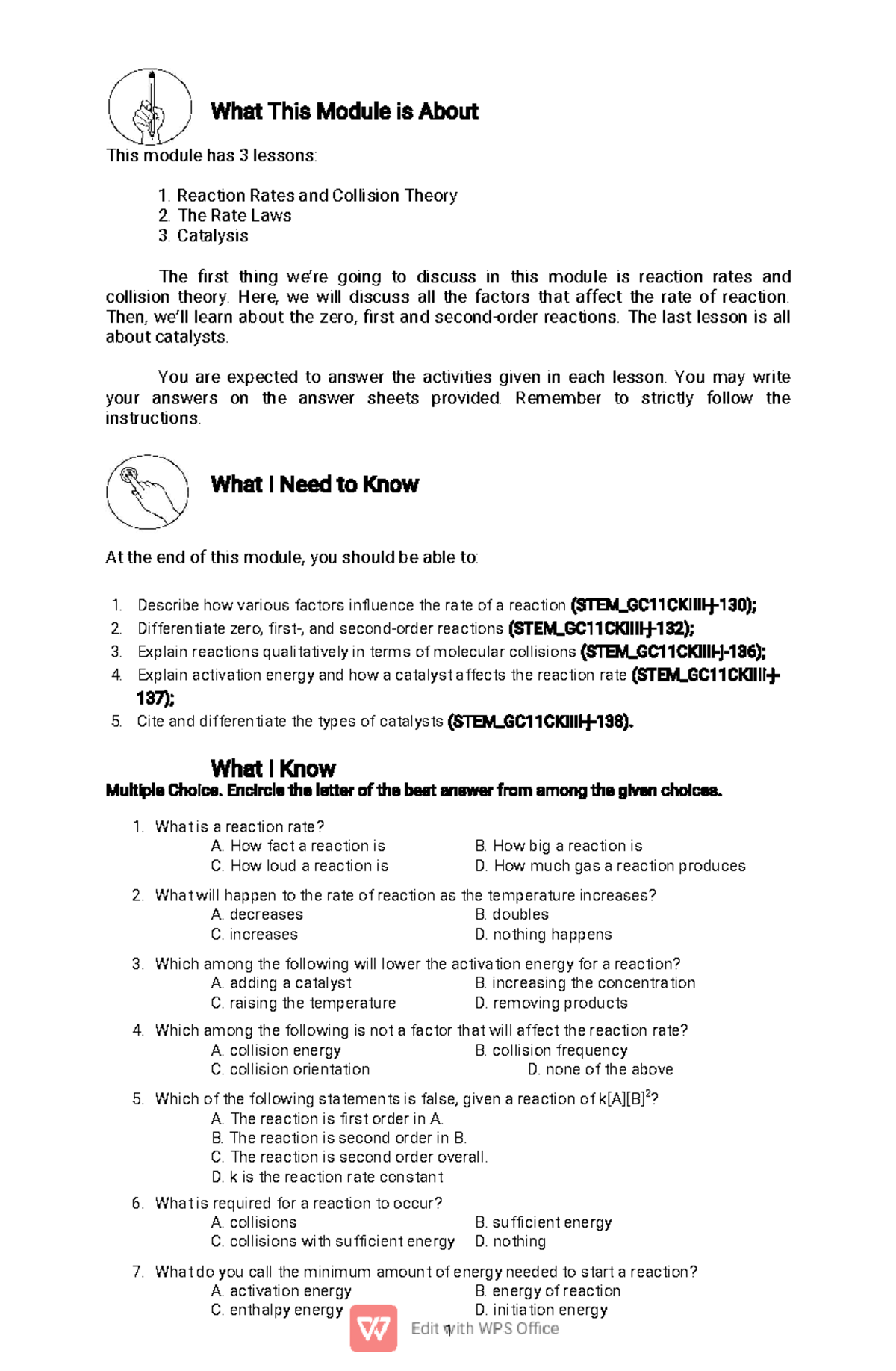 Module-4 Rate-of-Reaction (1) - What This Module is About This module ...