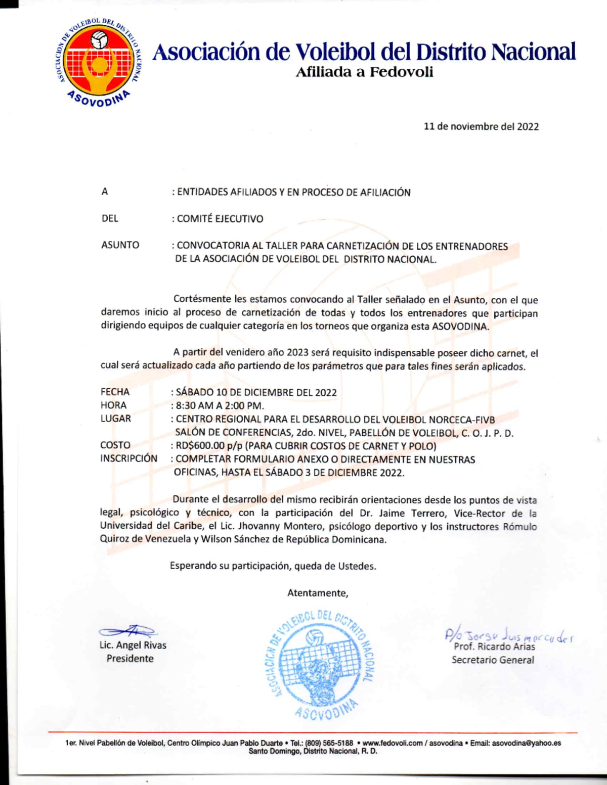 Formulario De Carrera Diario Dominic Salerno