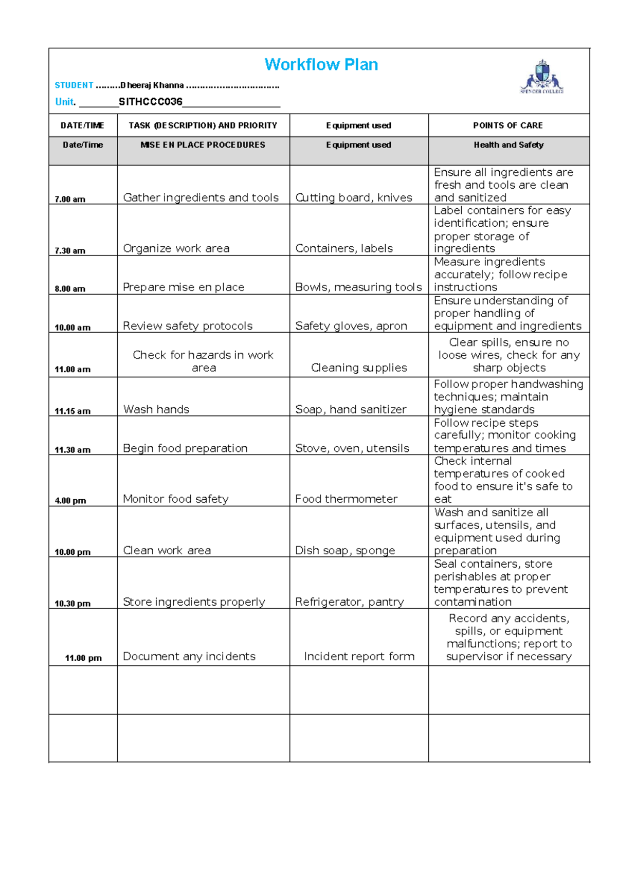 Workflow Plan-036 - It is cookery related assignment related to ...