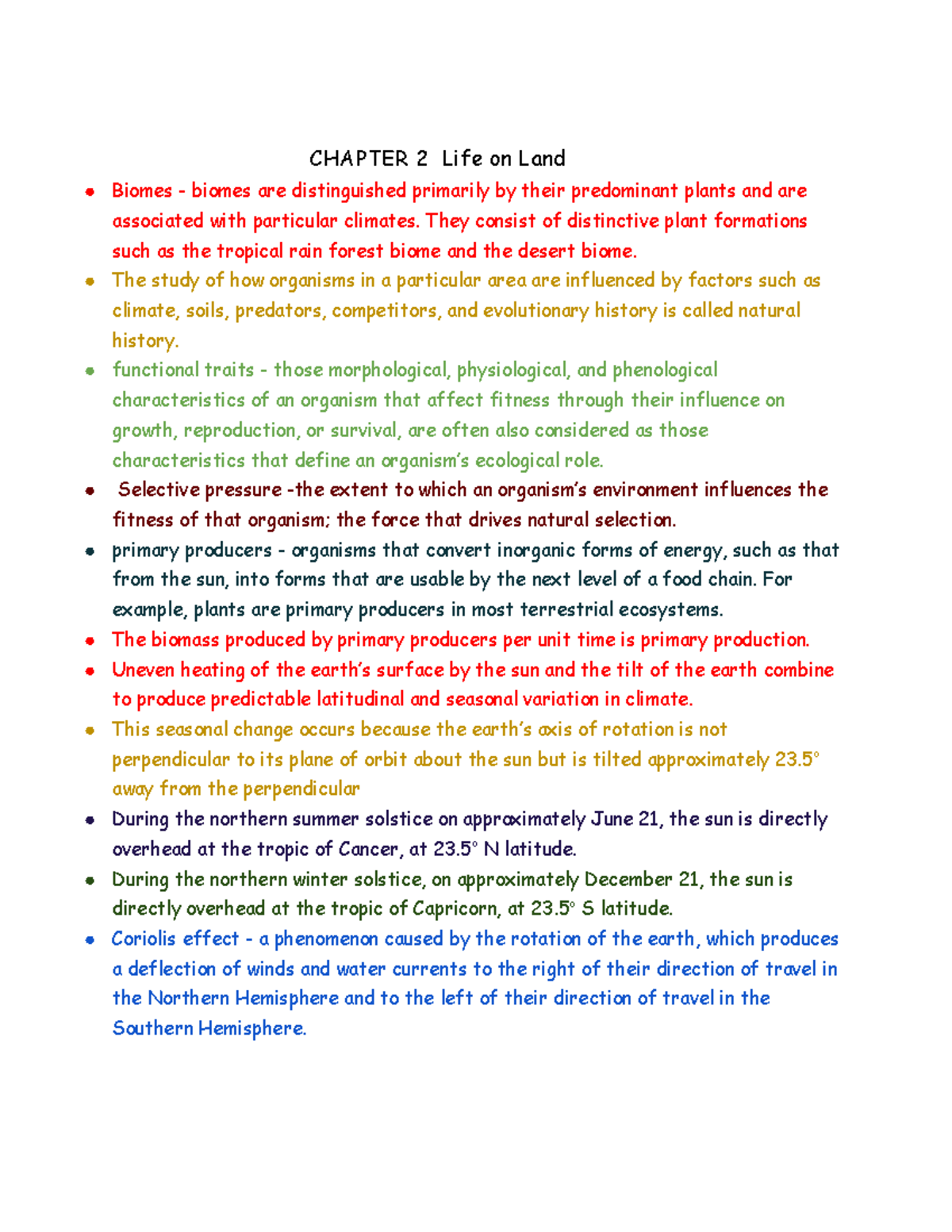 Ecology Chapter 2 life on land spring - CHAPTER 2 Life on Land Biomes ...