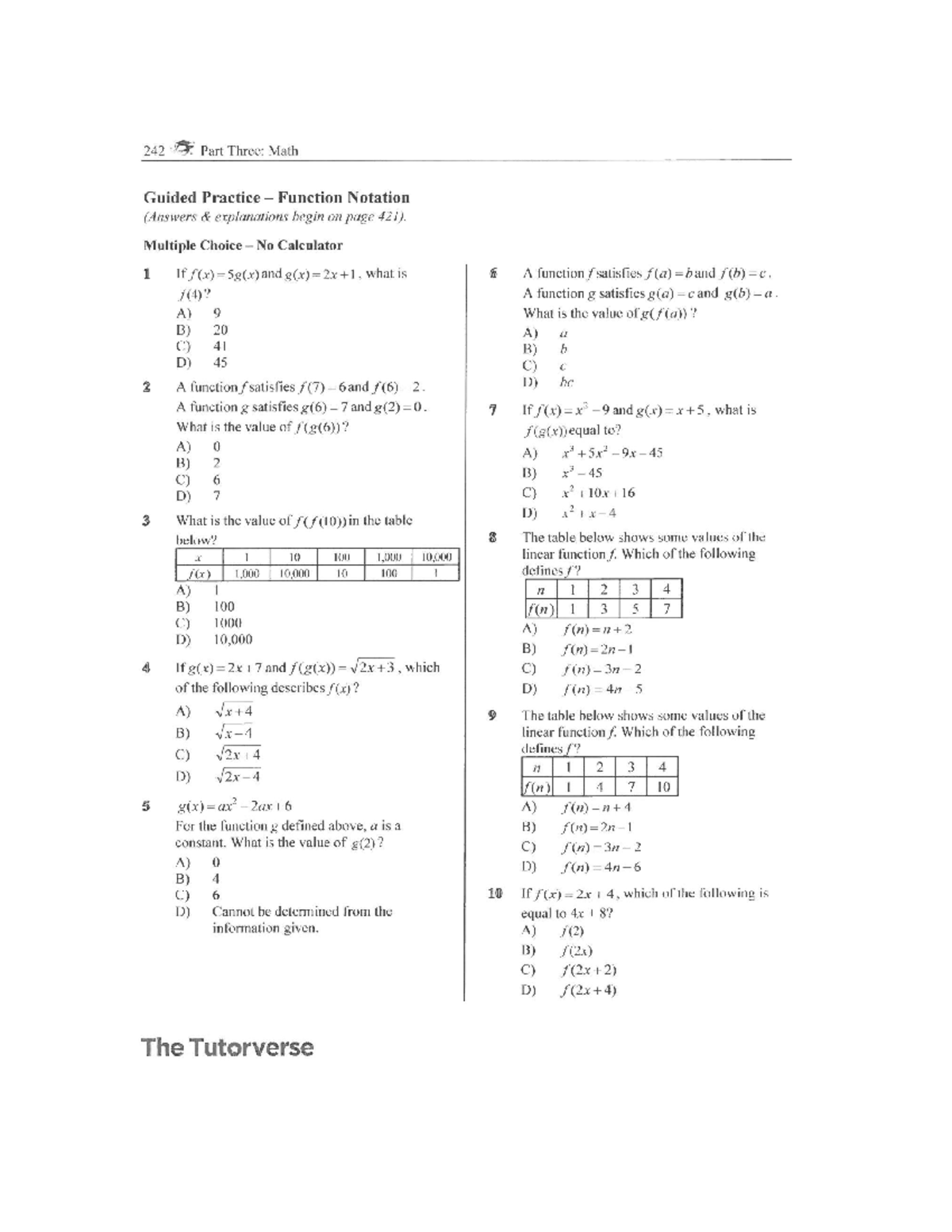 Function Notation - SsáÁáÁáA - 242 Part Three: Math Guided Practice ...