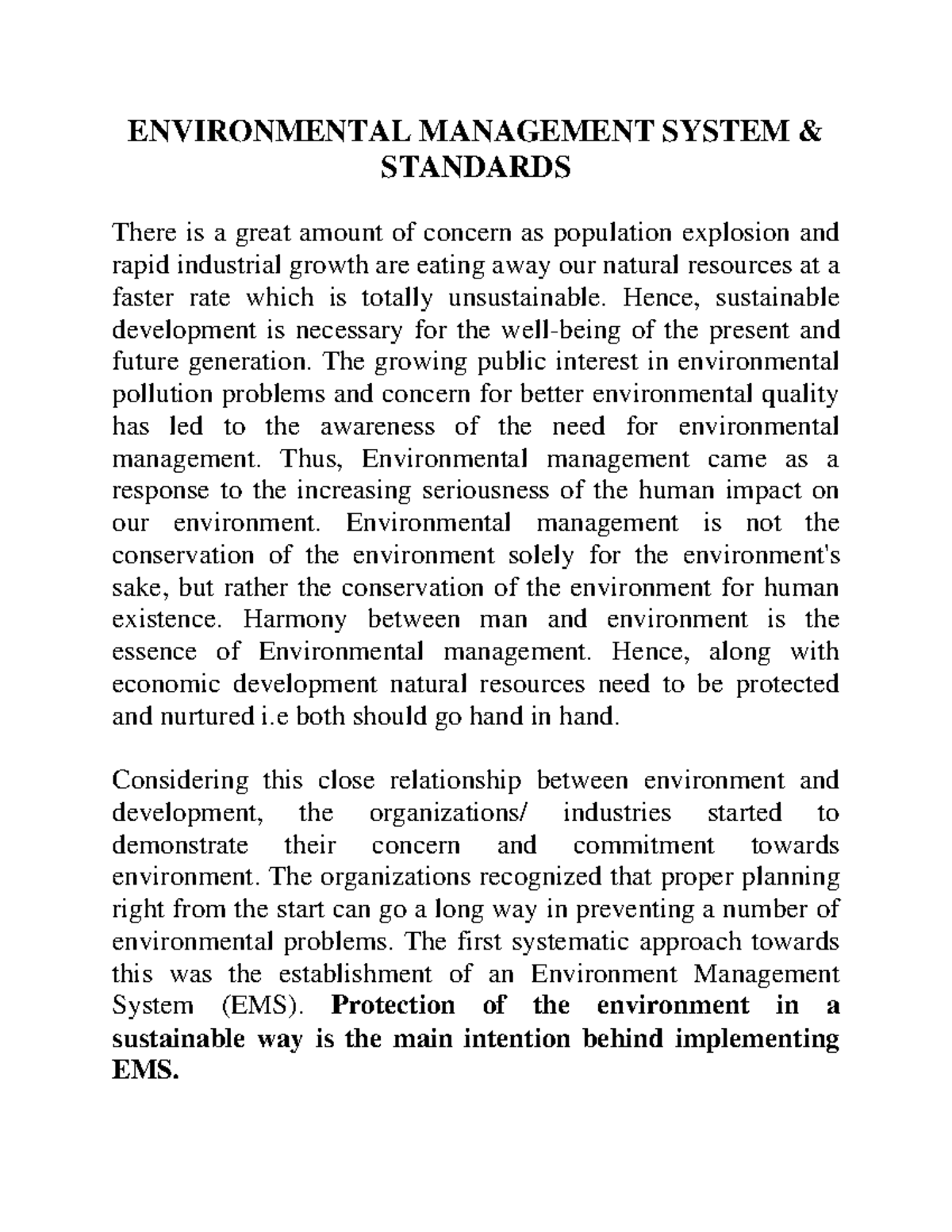 Environmental Management System AND Standards - ENVIRONMENTAL ...