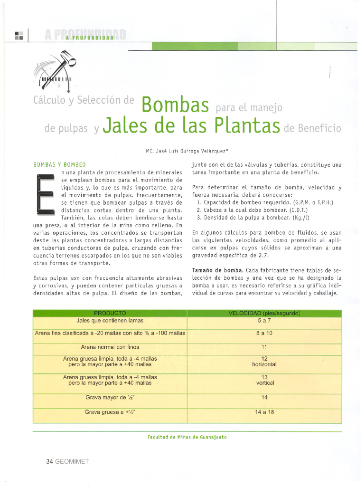 Calculo Bombas PDF - .,. .. A PROFUNDIDAD CálcULOy Selecclón de Bombas ...